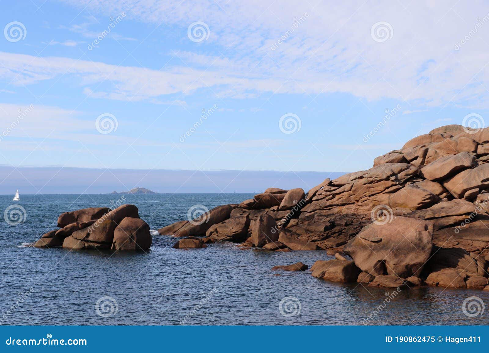 La Hermosa Costa De Granito Rosa Francia Imagen de archivo - Imagen de ...