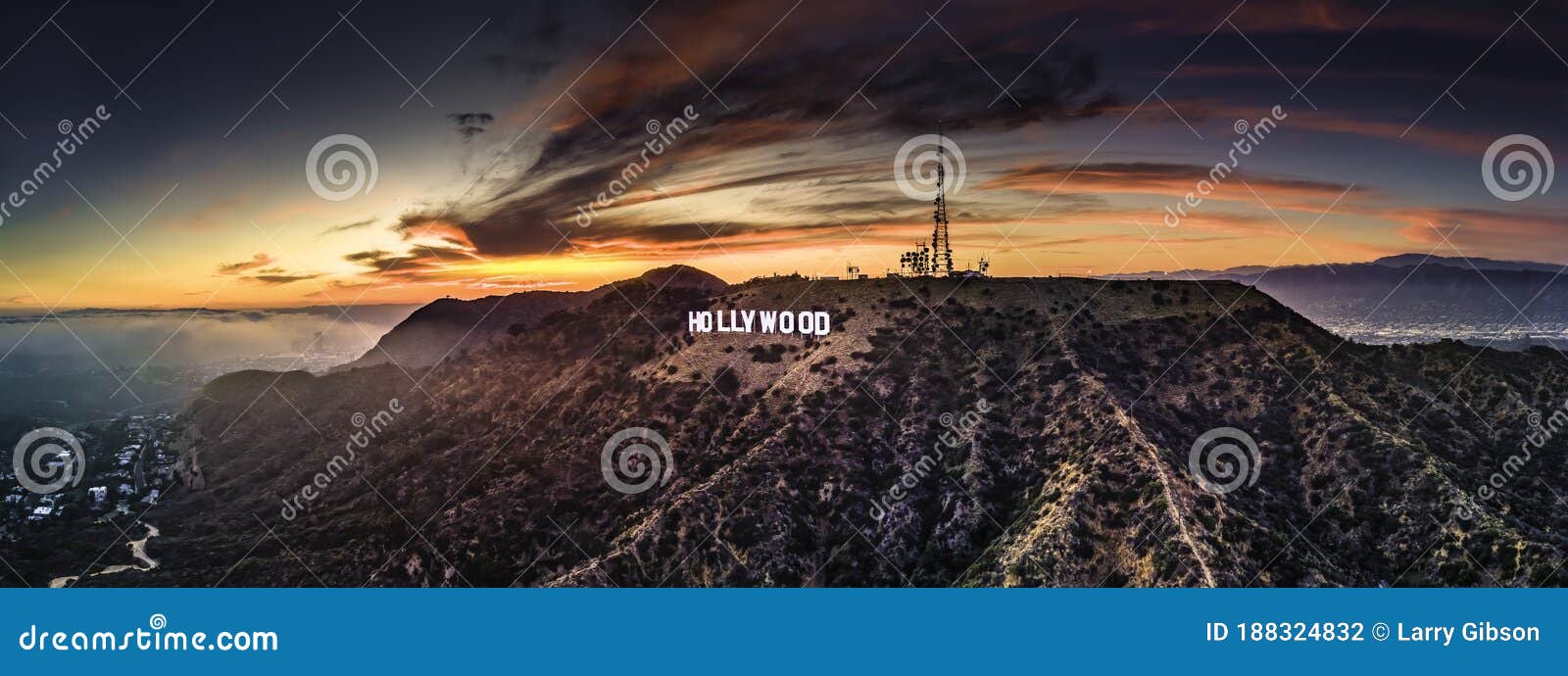LA Hollywood Sign at Sunset Editorial Photography - Image of california ...
