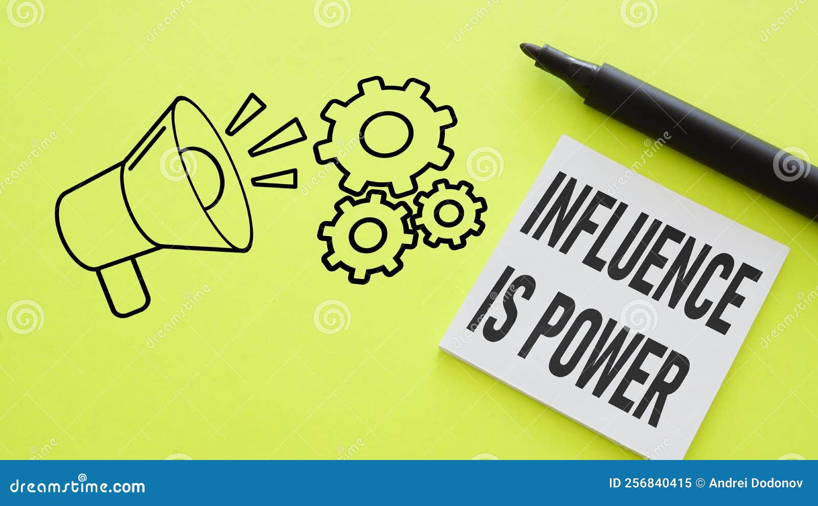 La Influencia Es El Poder Mostrado Usando El Texto Imagen de archivo ...