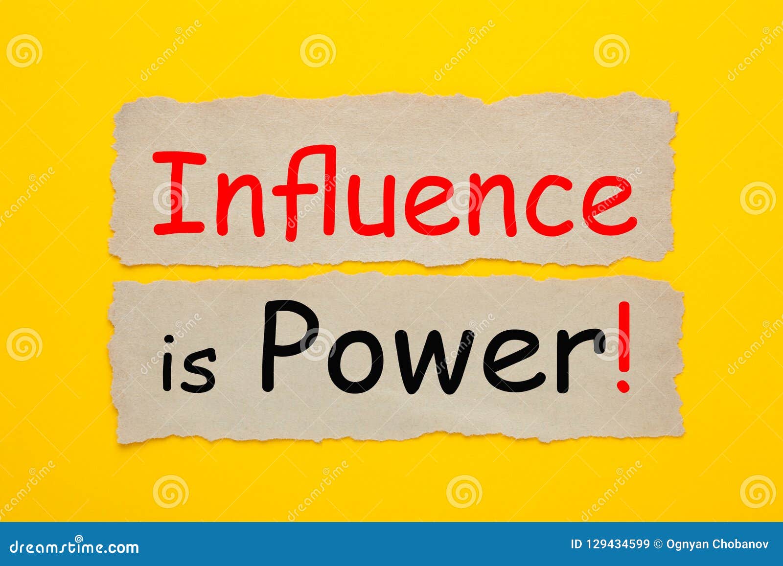 La influencia es poder imagen de archivo. Imagen de discurso - 129434599