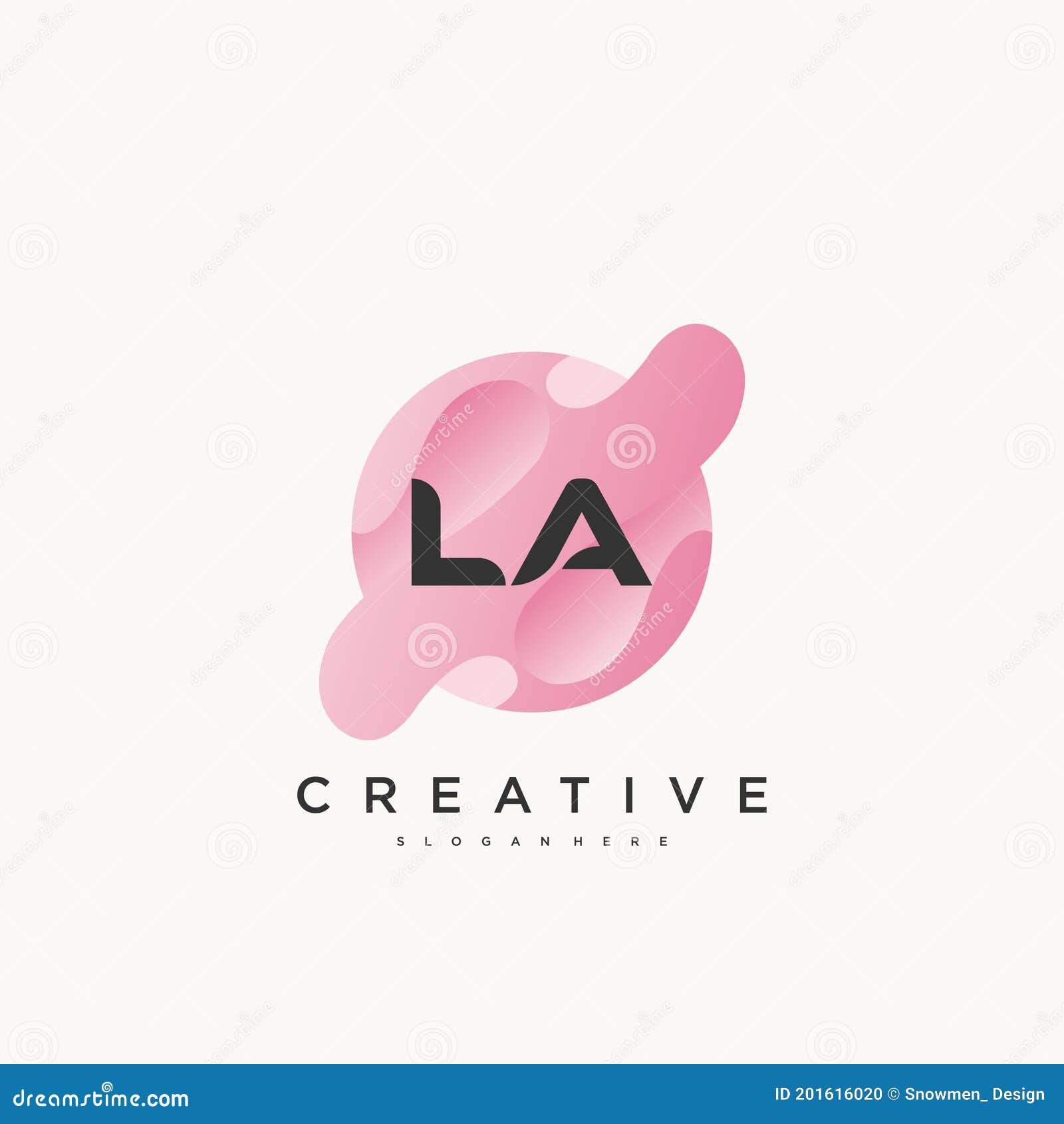 LA Initial Letter Colorful Logo Icon Design Template Elements Vector ...
