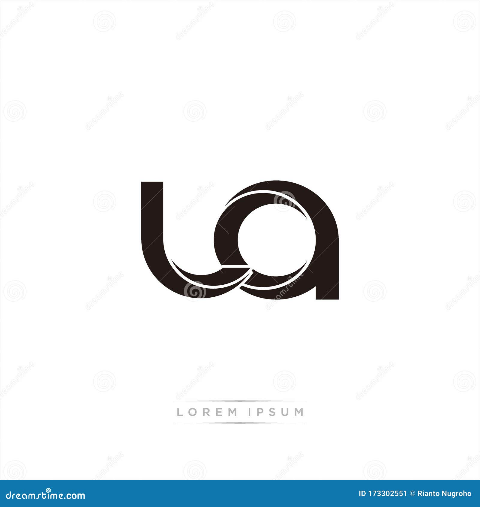 La Initial Letter Split Lowercase Modern Monogram Linked Outline Rounded Logo Stock Vector ...