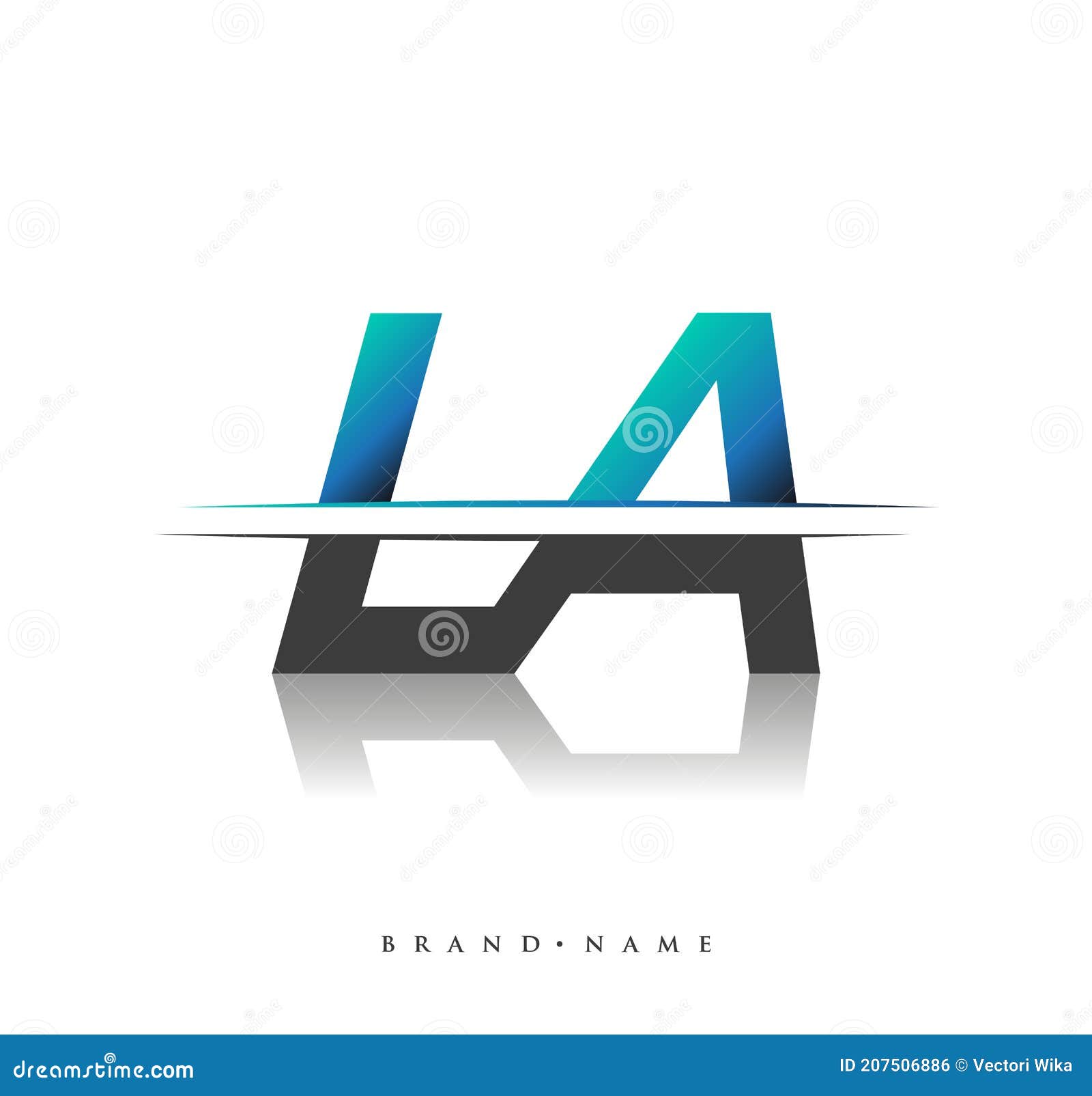 LA Initial Logo Company Name Colored Black and Blue, Simple and Modern ...