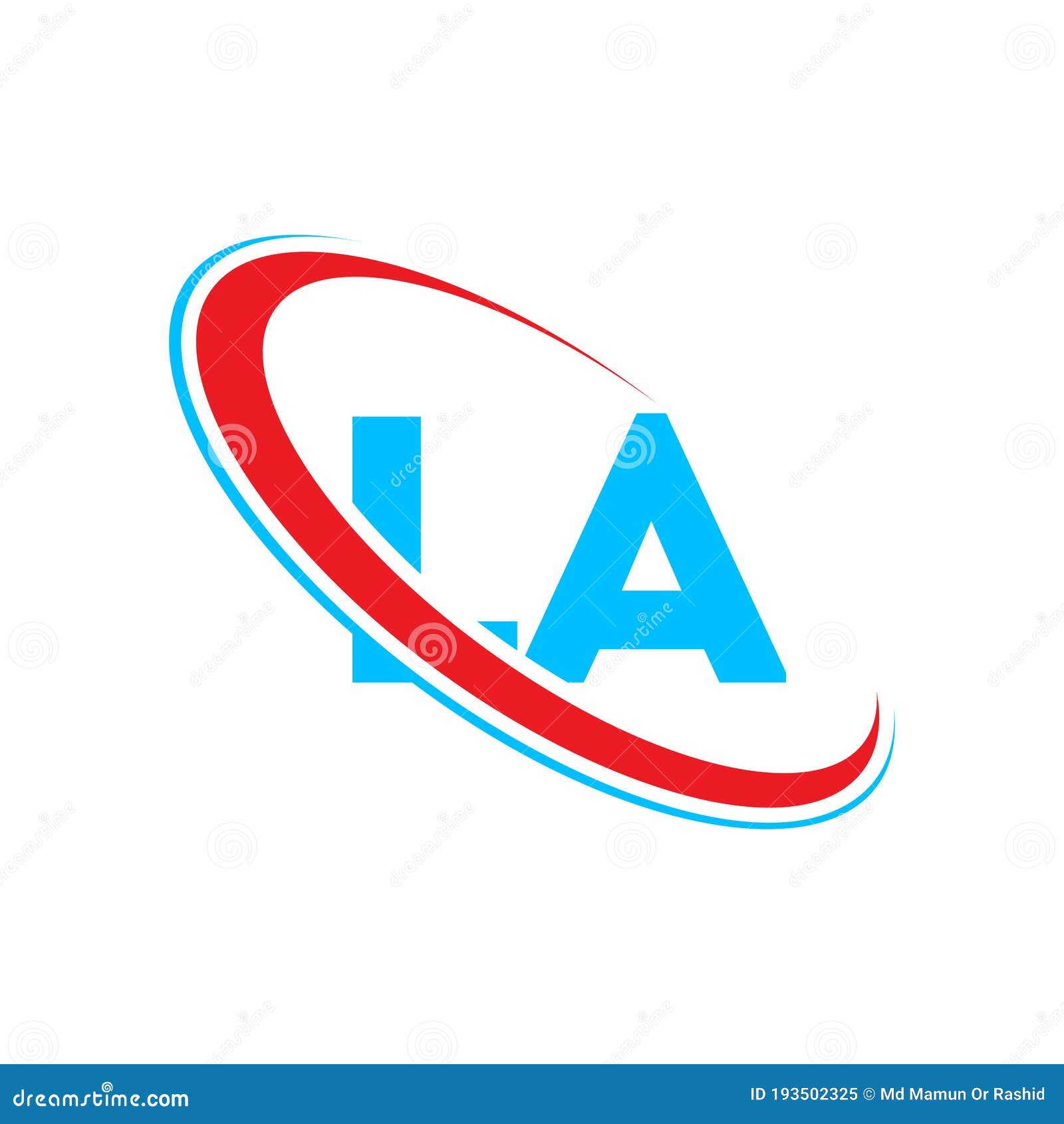 LA L a Letter Logo Design. Initial Letter LA Linked Circle Upercase ...