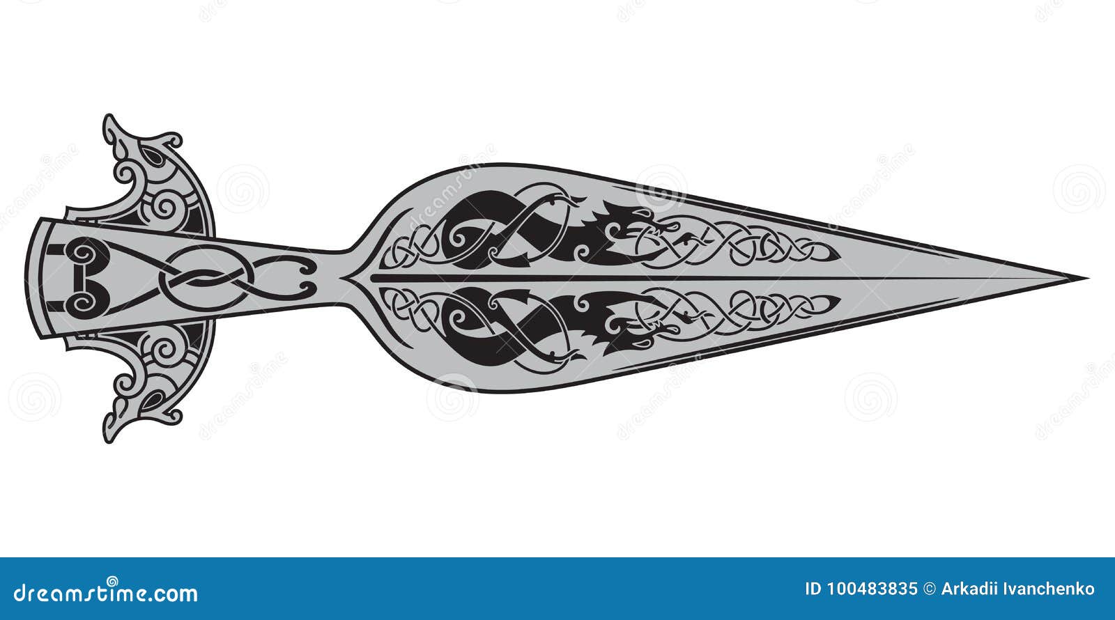 La Lance De Dieu Odin - Gungnir, Et Modèle Scandinave Illustration de ...