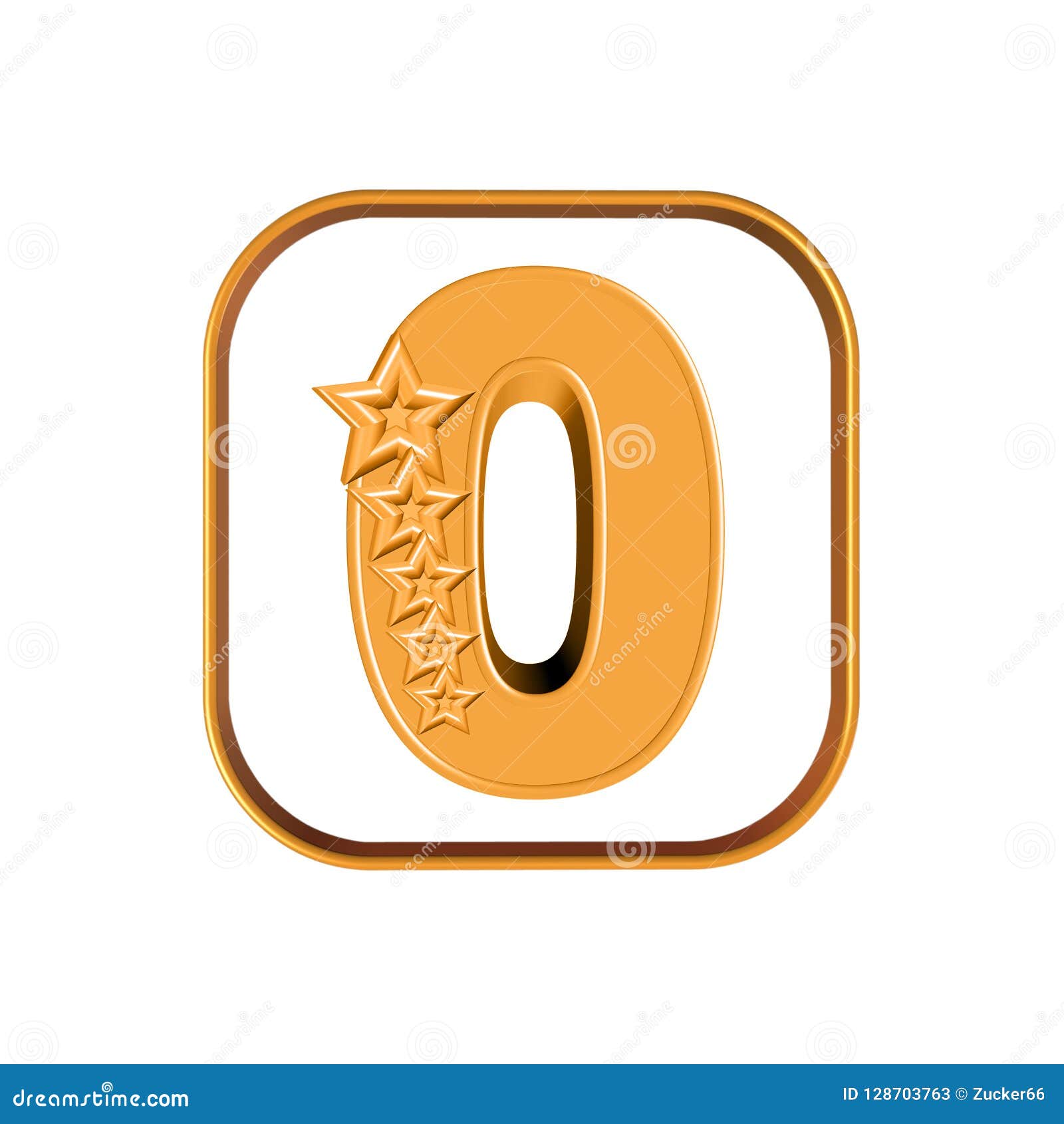 La Letra O Y Cinco Estrellas Stock de ilustración - Ilustración de ...