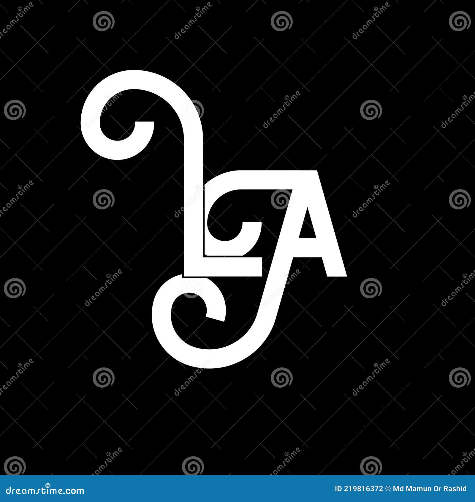 LA Letter Logo Design. Initial Letters LA Logo Icon. Abstract Letter LA ...