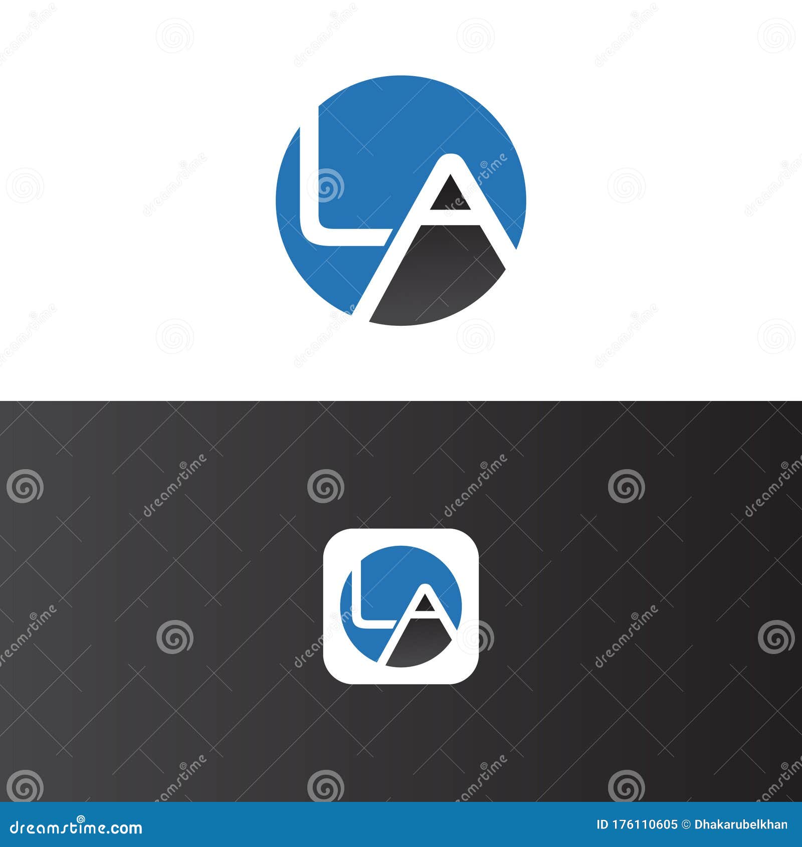 LA Letter Logo Design Template Vector Stock Vector - Illustration of ...