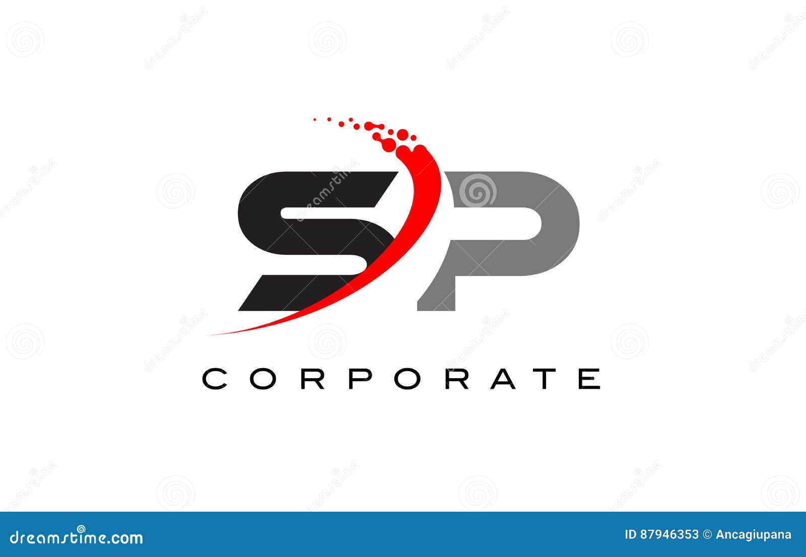 La Lettera Moderna Logo Design Dello PS Con Mormora Illustrazione ...