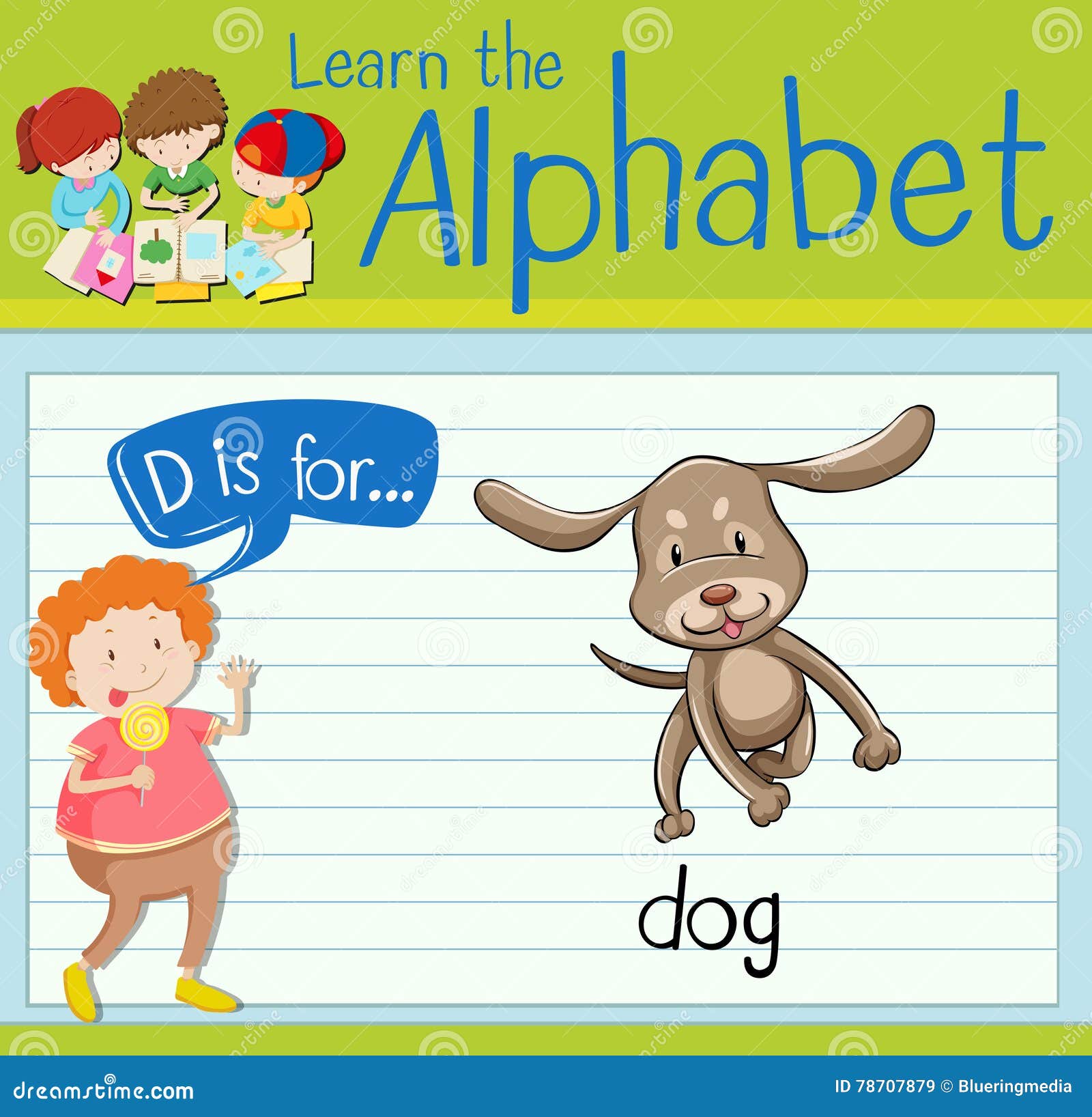 La Lettre D De Flashcard Est Pour Le Chien Illustration Stock ...