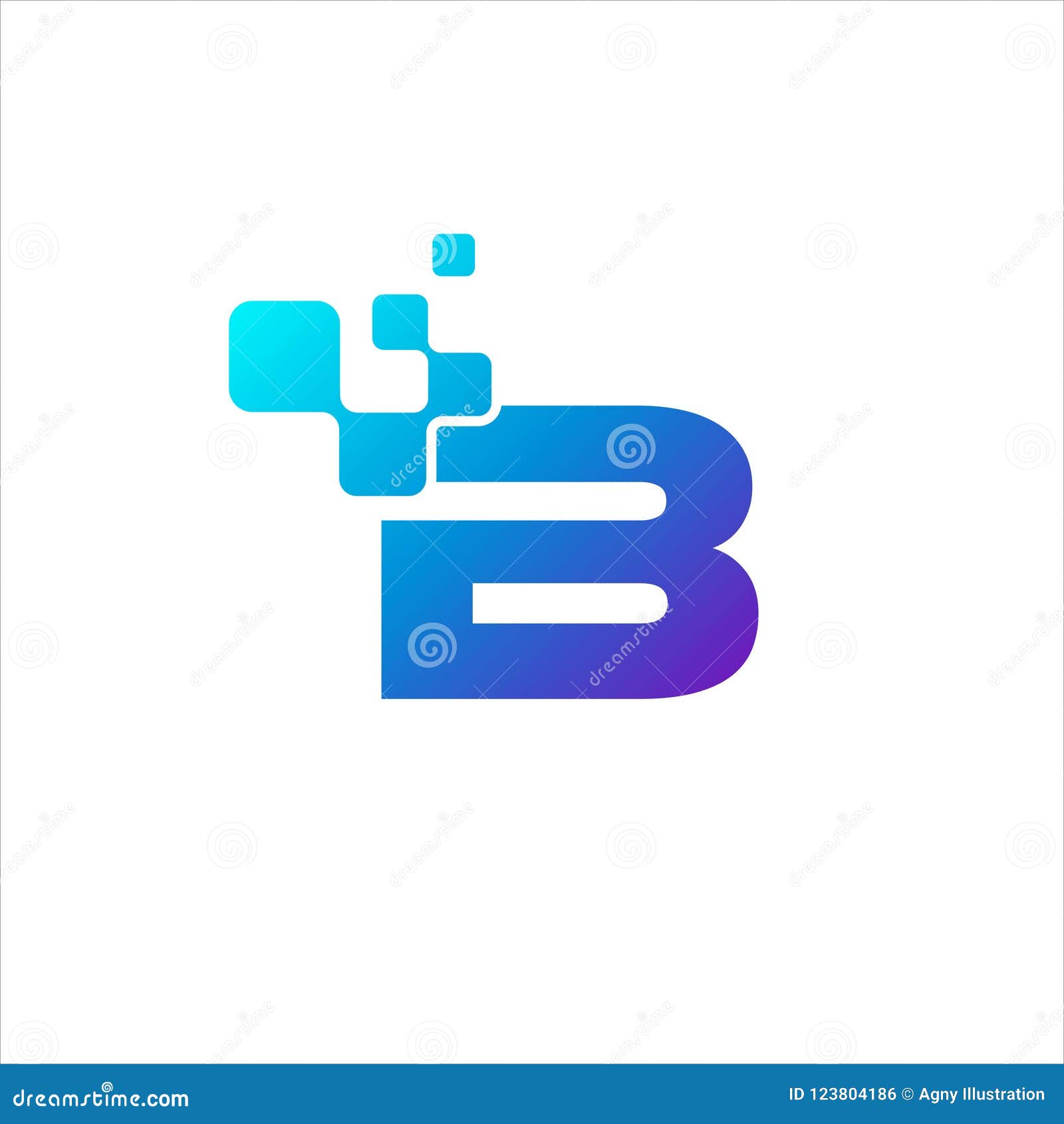 La Lettre Initiale De B Avec Le Pixel Pointille Le Logo De Concept ...