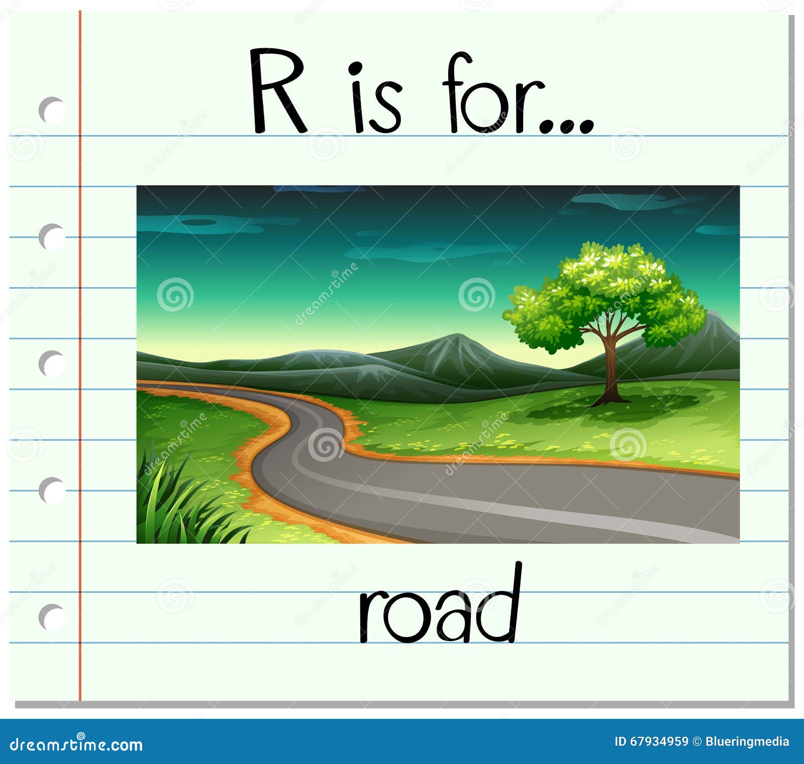 La Lettre R De Flashcard Est Pour La Route Illustration de Vecteur ...