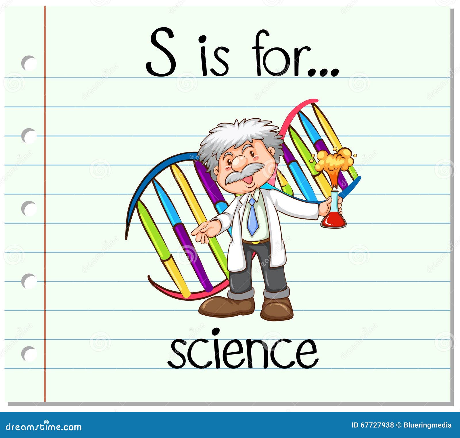 La Lettre S De Flashcard Est Pour La Science Illustration de Vecteur ...