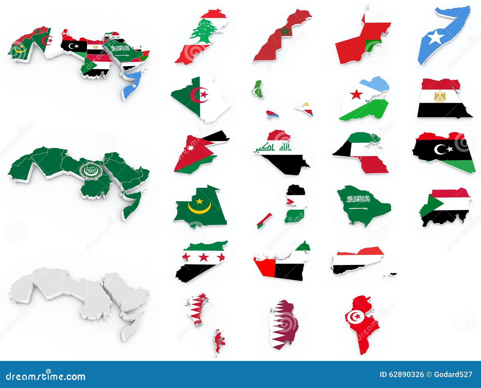 La Ligue Arabe Marque La Compilation Illustration Stock - Illustration ...