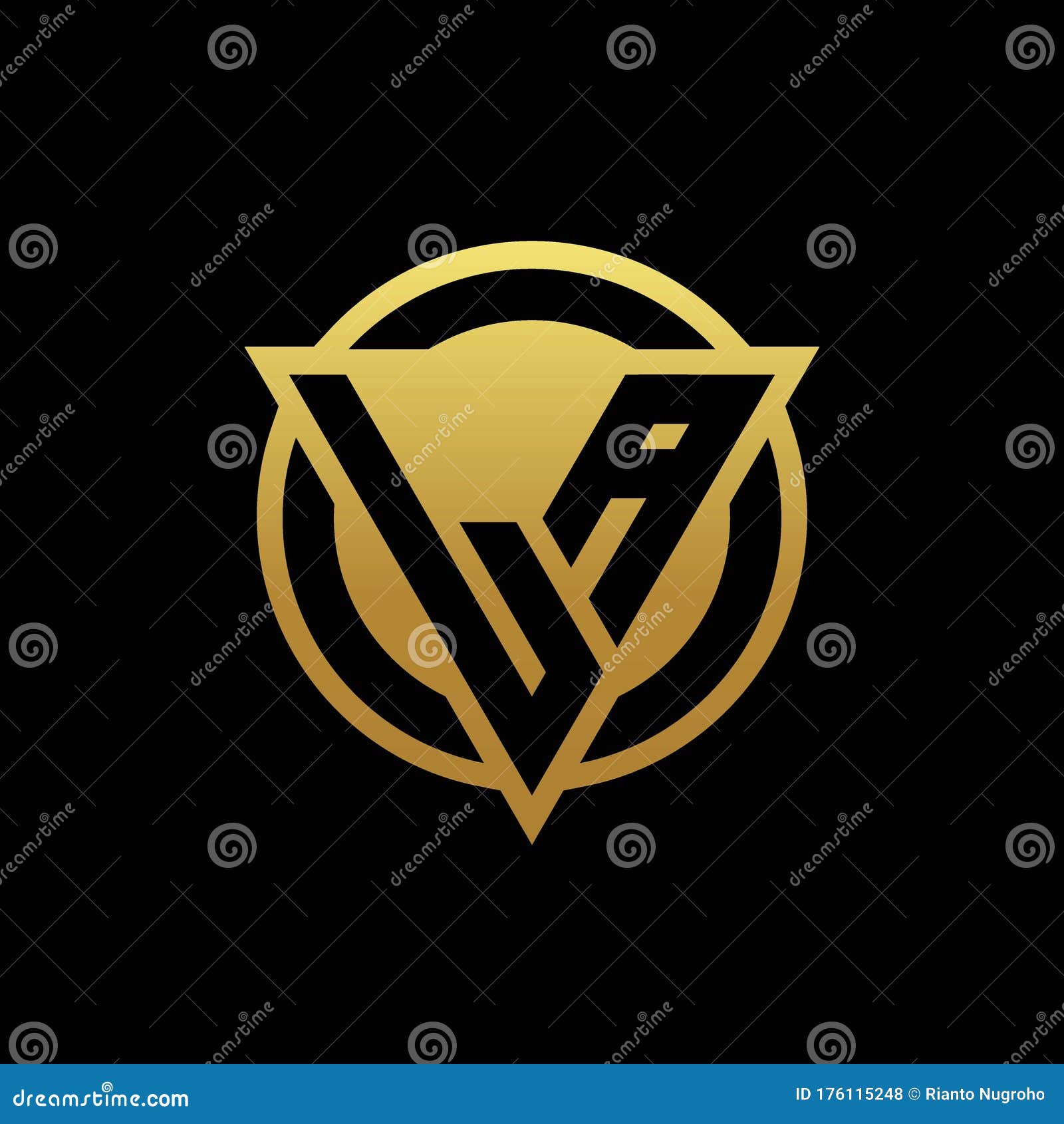 LA Logo Monogram with Triangle Shape and Circle Rounded Isolated on ...