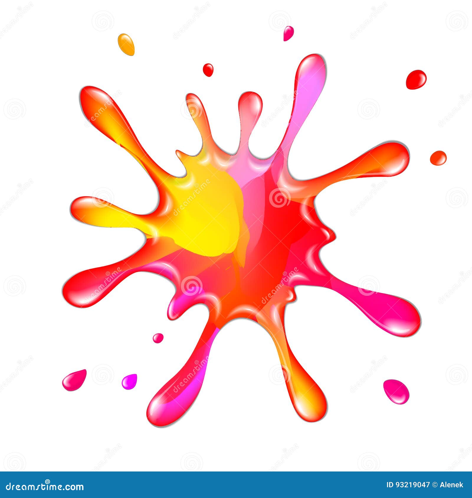 La Macchia Della Pittura Di Colore, Spruzza E Cade Illustrazione ...