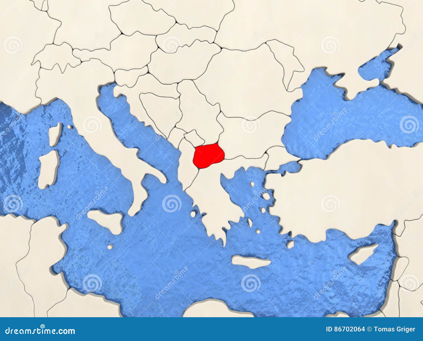 La Macedonia sulla mappa illustrazione di stock. Illustrazione di ...