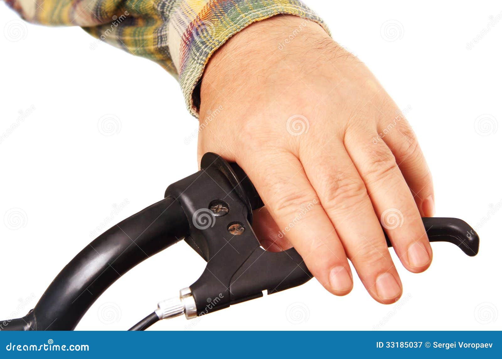 La Main De L'homme Sur Les Guidons. Image stock - Image du sport, noir ...