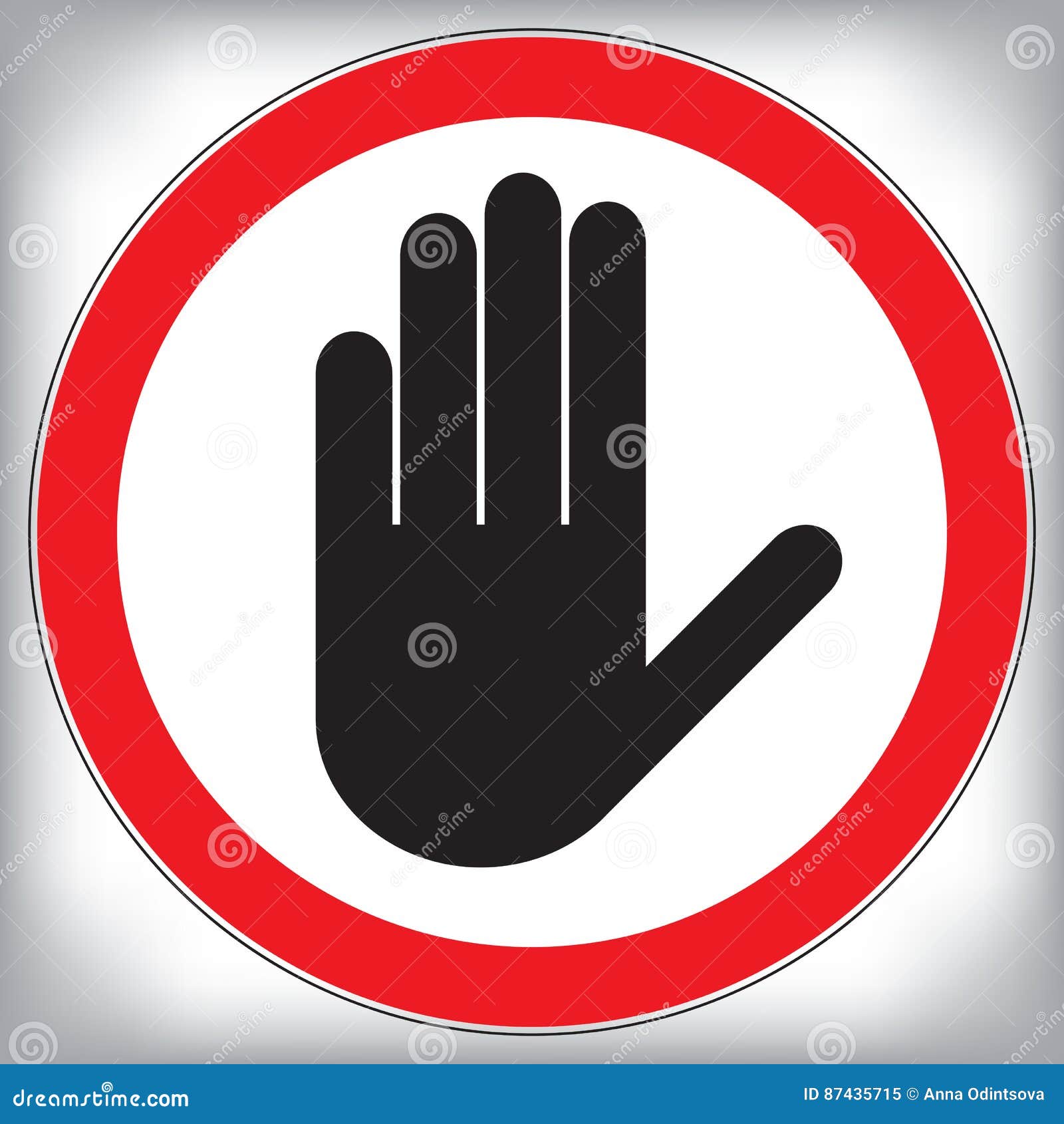 La Main De Vecteur Arrêtent Le Signe D'interdiction Illustration de ...