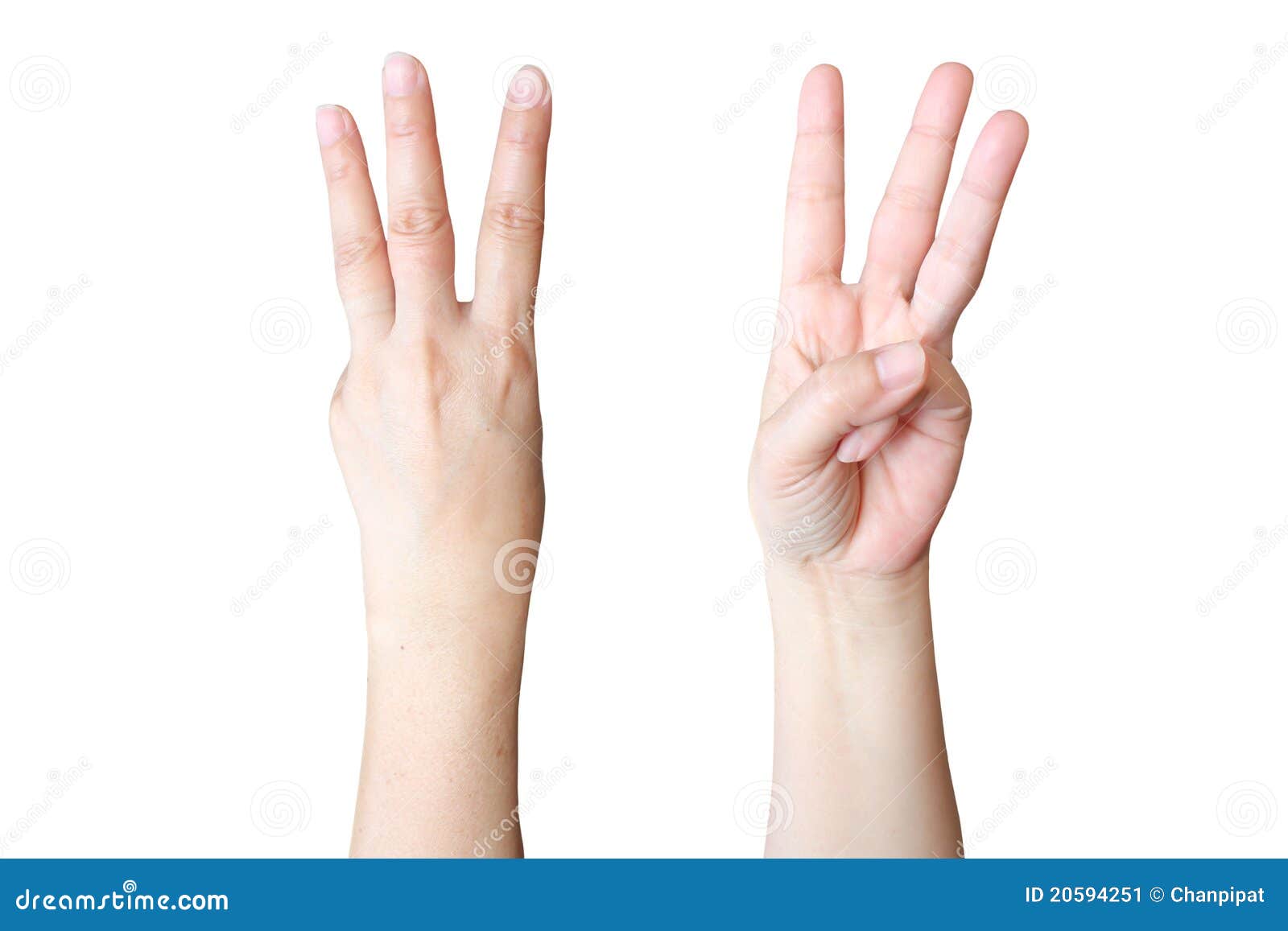 La Main Effectuent Le Signe Trois Image stock - Image du isolat ...