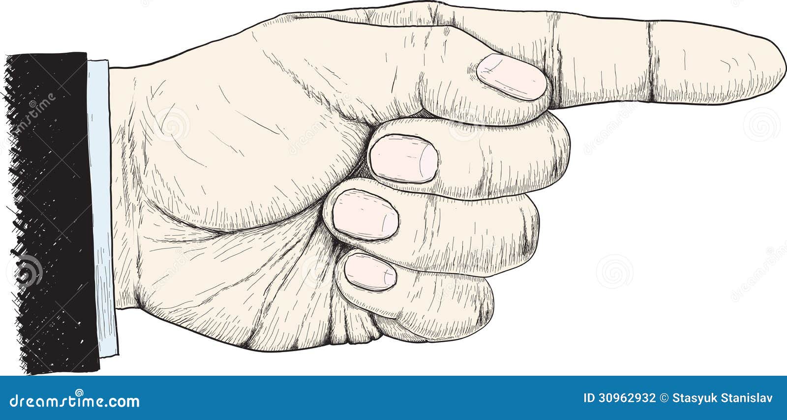 La Main Montre La Direction Vers La Droite Illustration de Vecteur ...