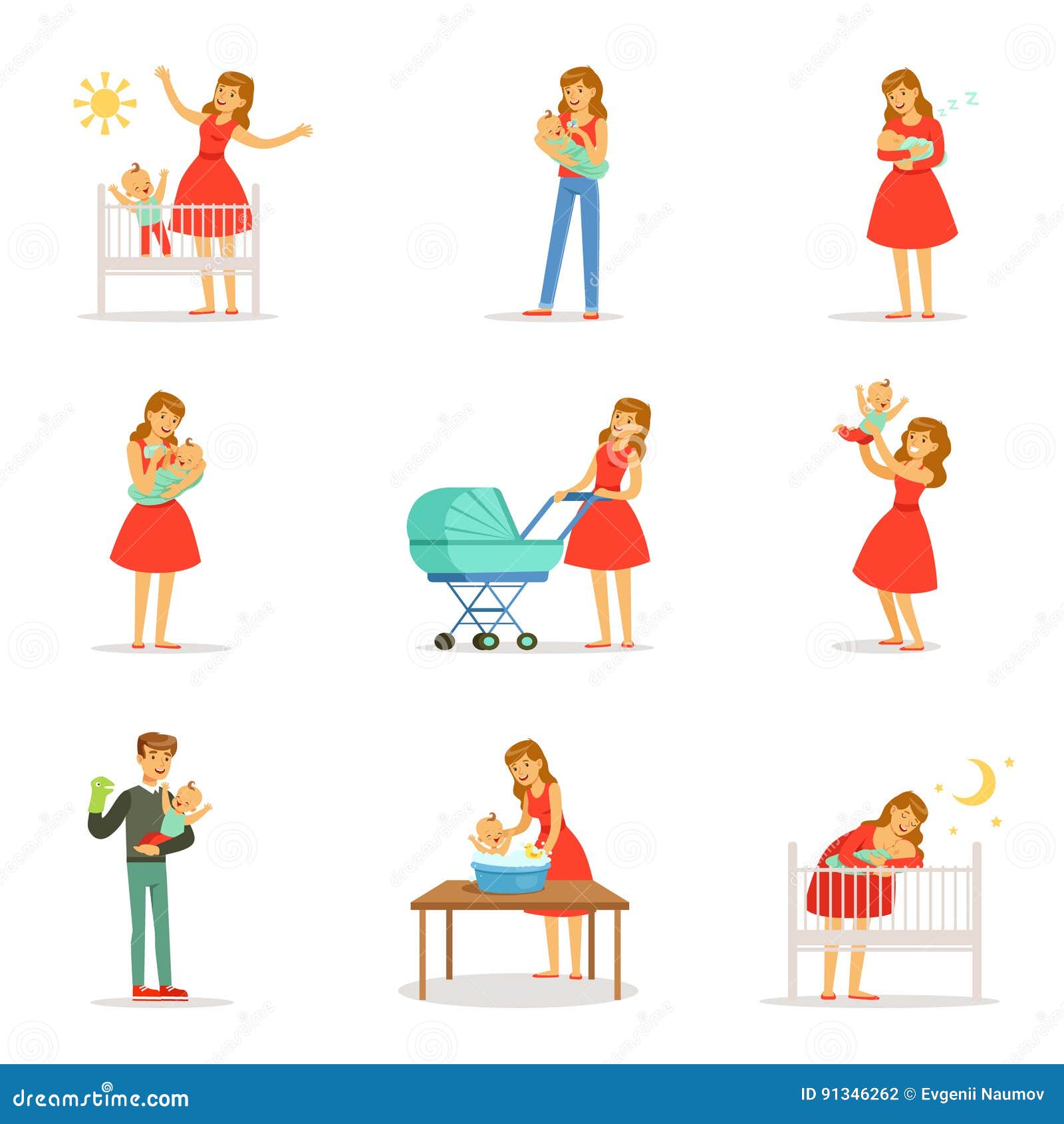 La Maman Et L'annonce Prennent Soin De Leurs Enfants Réglés Pour La ... La Maman Et L'annonce Prennent Soin De Leurs Enfants Réglés Pour La ...