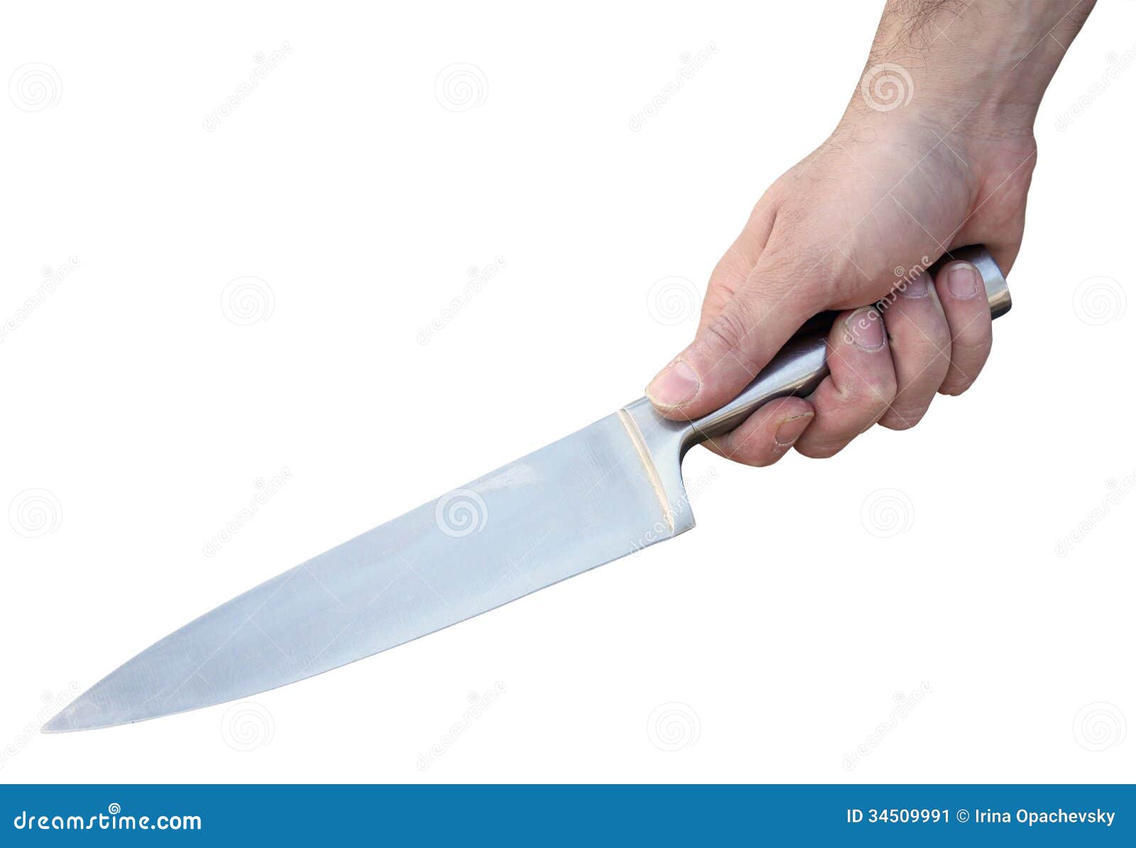 La Mano Dell'uomo Con Un Coltello Immagine Stock - Immagine di bianco ...