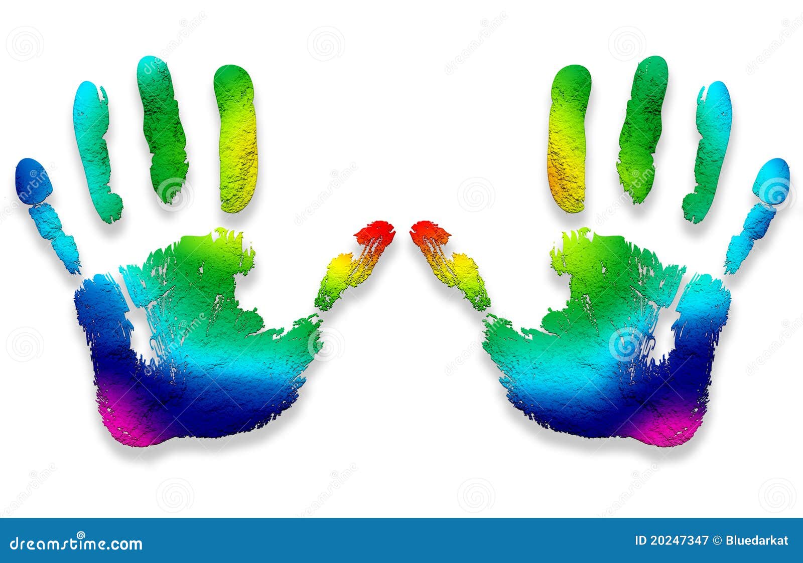 La mano imprime colores stock de ilustración. Ilustración de extracto ...