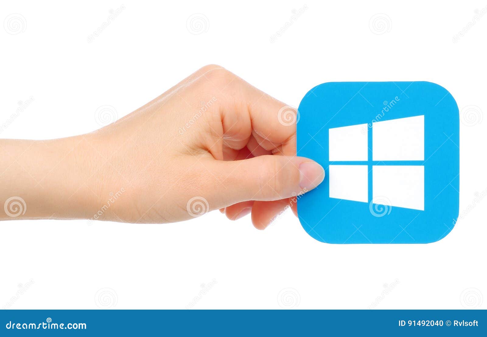 La Mano Lleva a Cabo El Icono De Microsoft Windows Imagen editorial ...