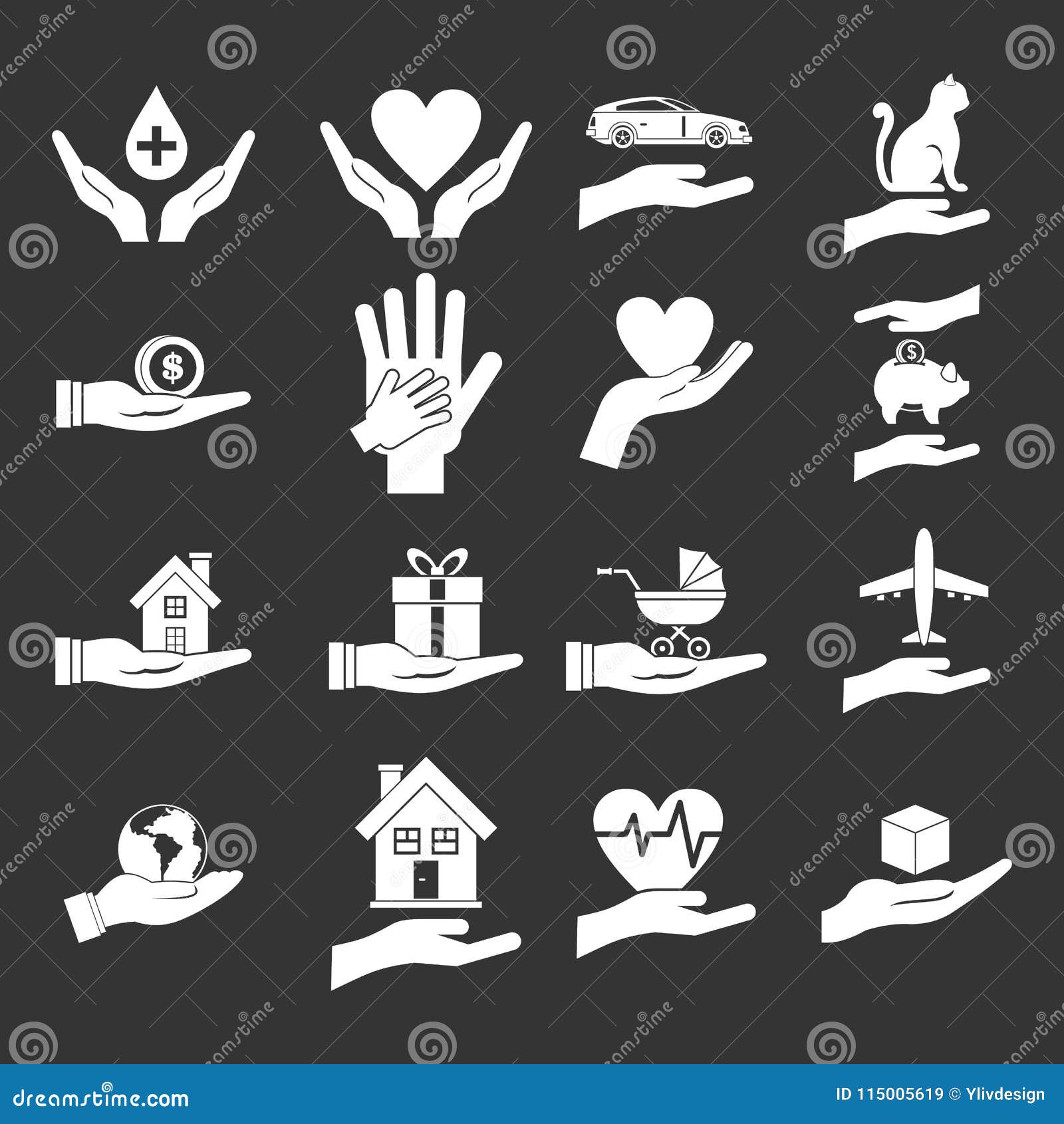 La Mano Protege Vector Gris Determinado Del Icono Ilustración del ...