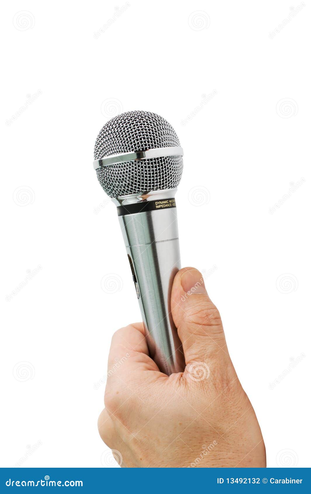 La mano tiene il microfono fotografia stock. Immagine di stile - 13492132