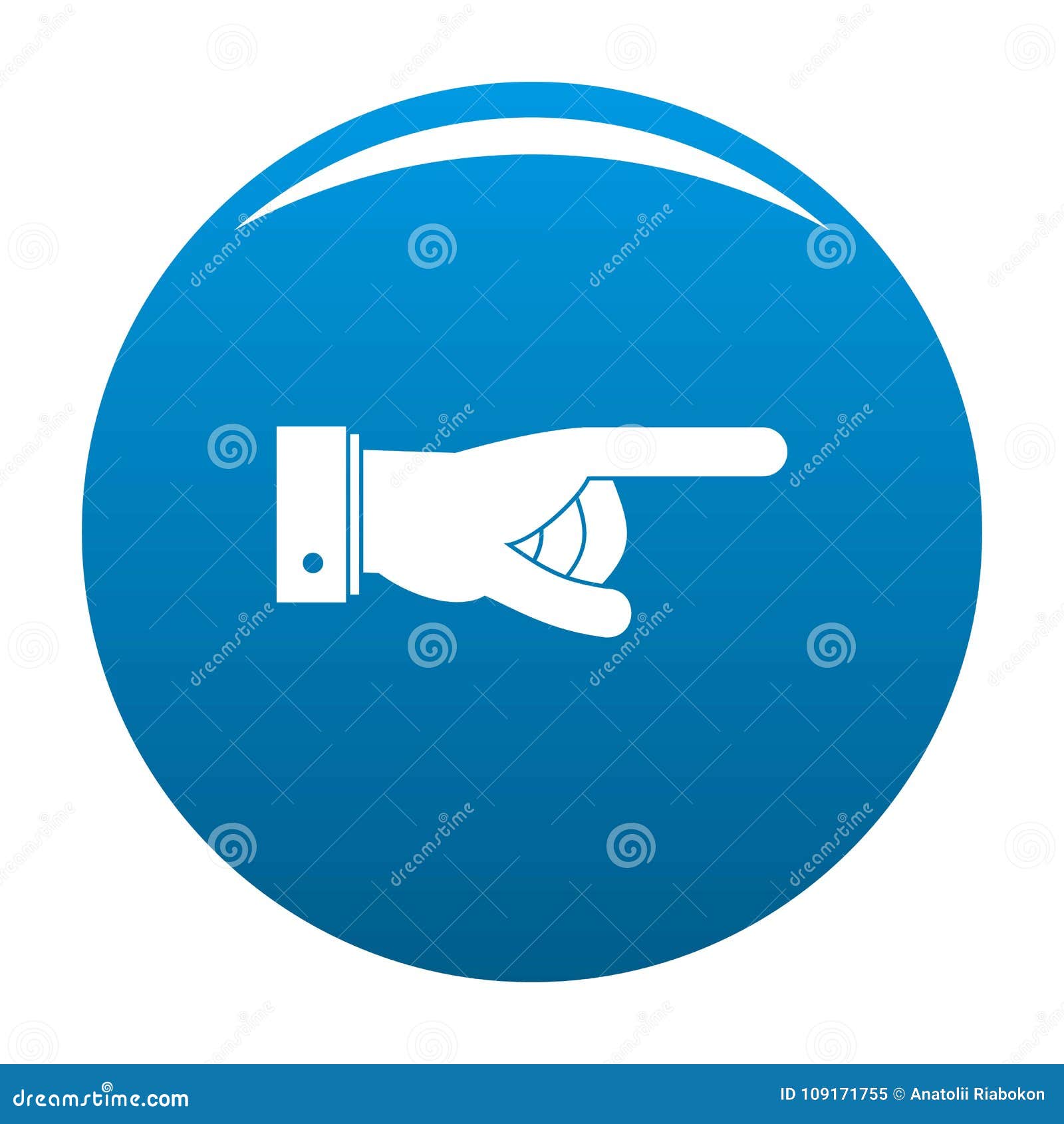 La Mano Va Vector Del Azul Del Icono Ilustración del Vector ...