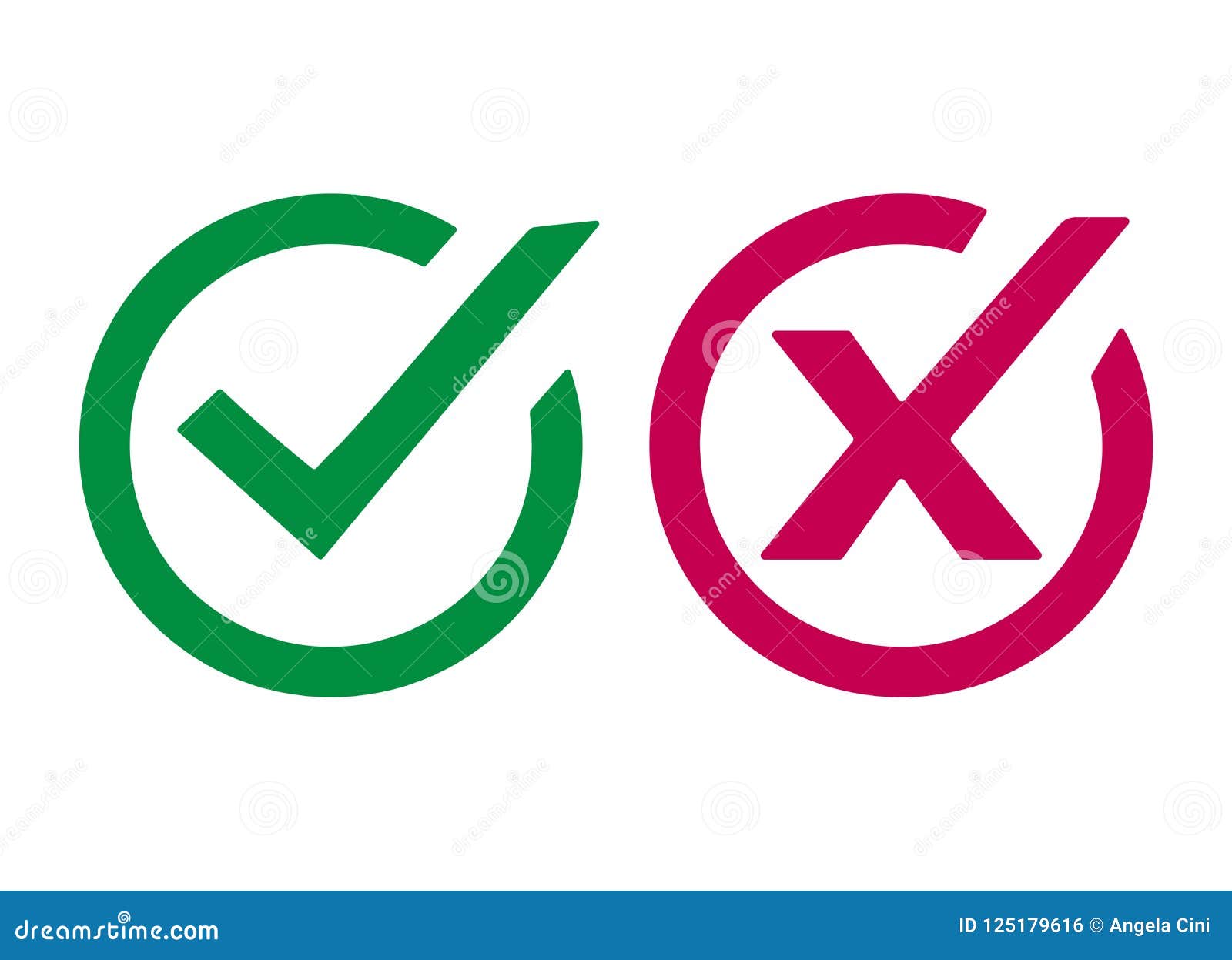 La Marca De Cotejo Y X O Confirman Y Deny Icon Ilustración del Vector ...