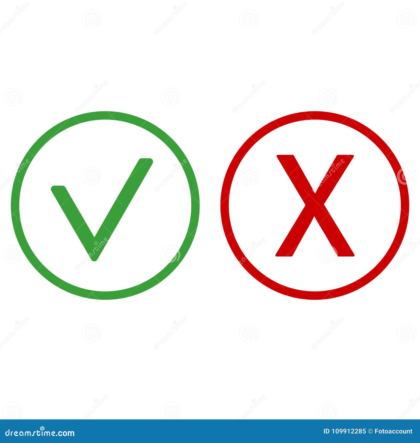 La Marca De Cotejo Y X O Confirman Y Los Sitios Web De Deny Icon for ...