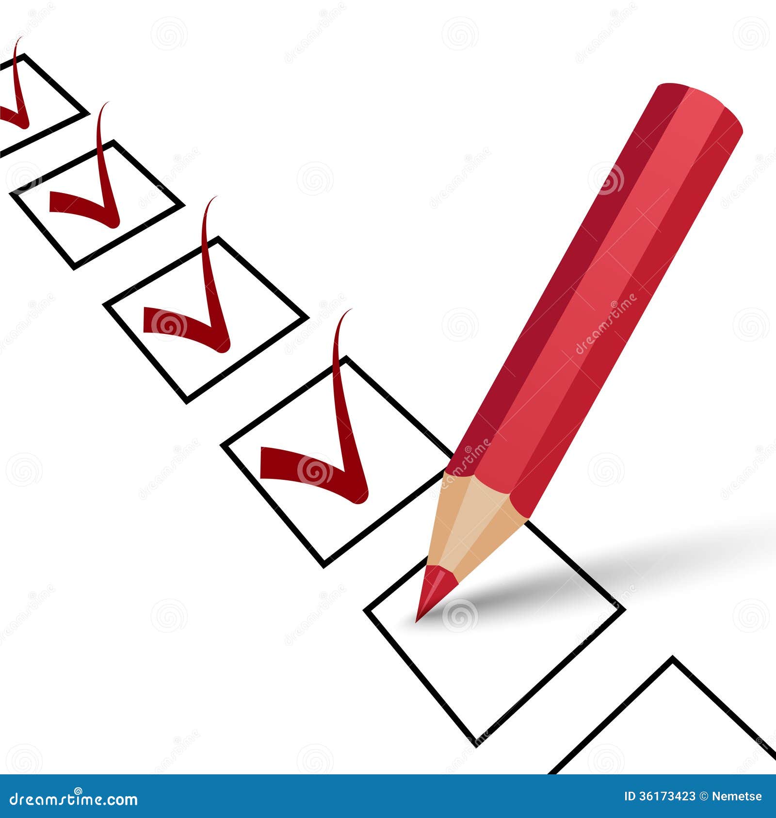 La Matita Scrive Il Segno Di Spunta Illustrazione Vettoriale ...