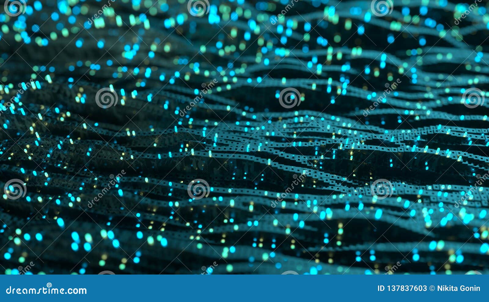 La Matriz Grande De Los Datos Fluye 3D Rendir El Ejemplo Stock de ...