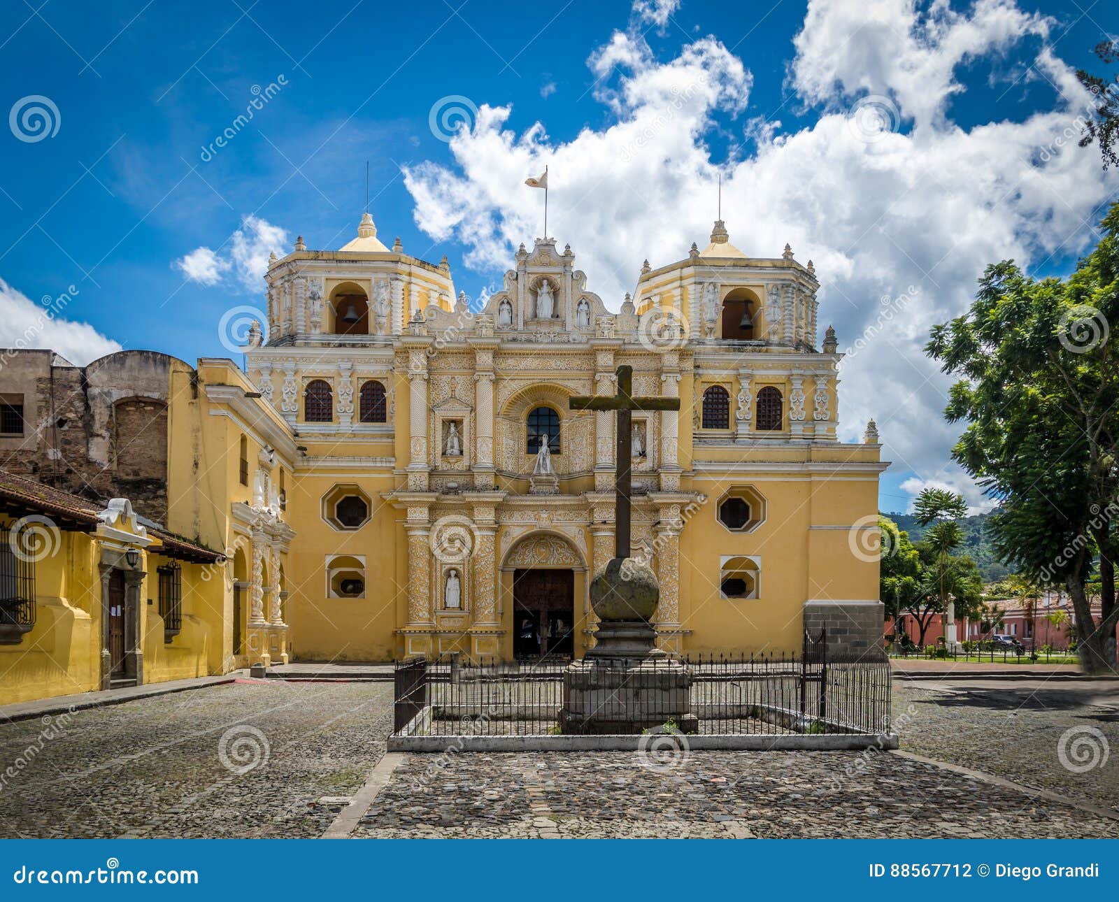 La Merced Church - Antigua, Guatemala Stock Photo - Image of light ...
