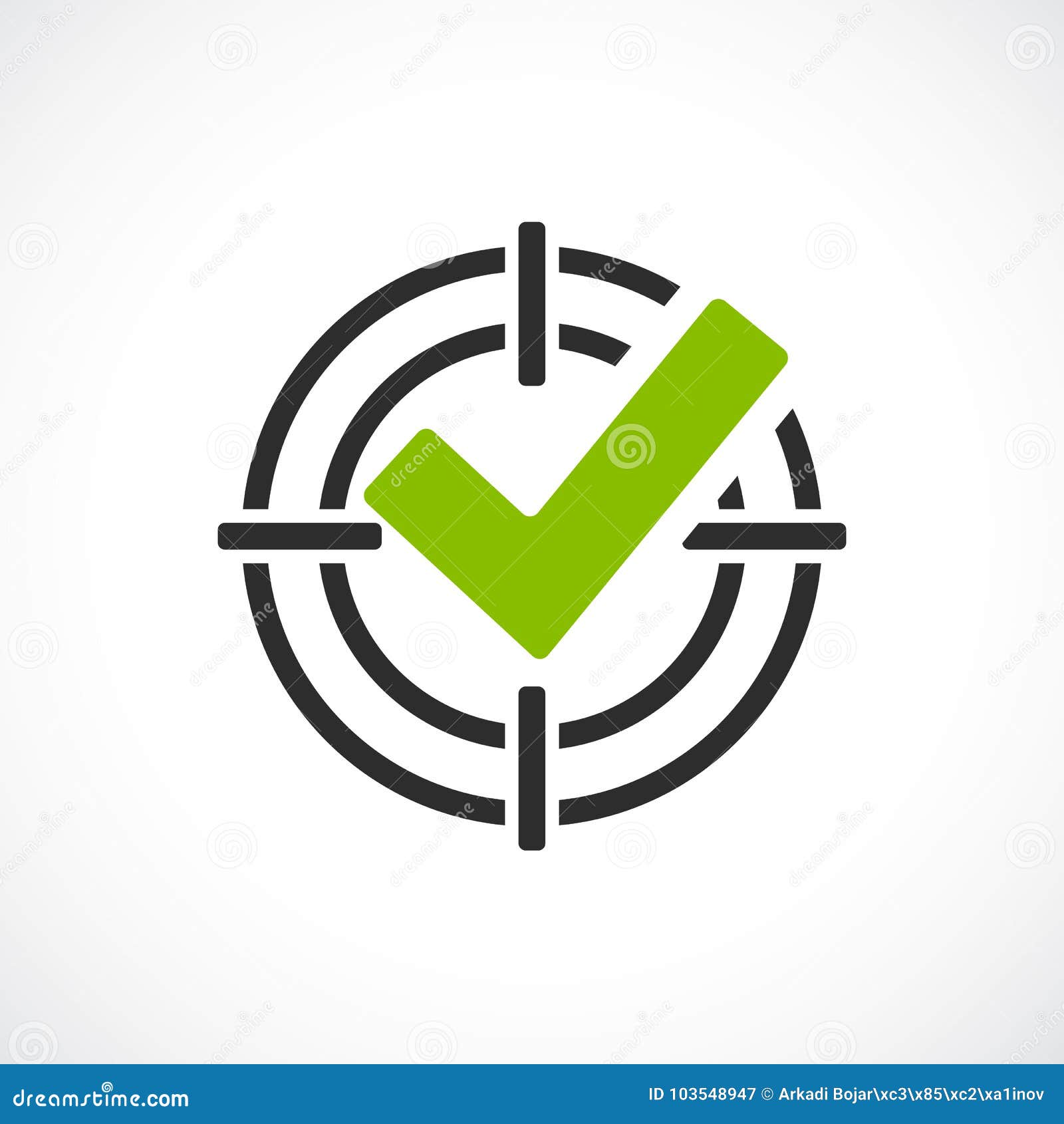 La Meta Alcanzó El Icono Del Vector Ilustración del Vector ...