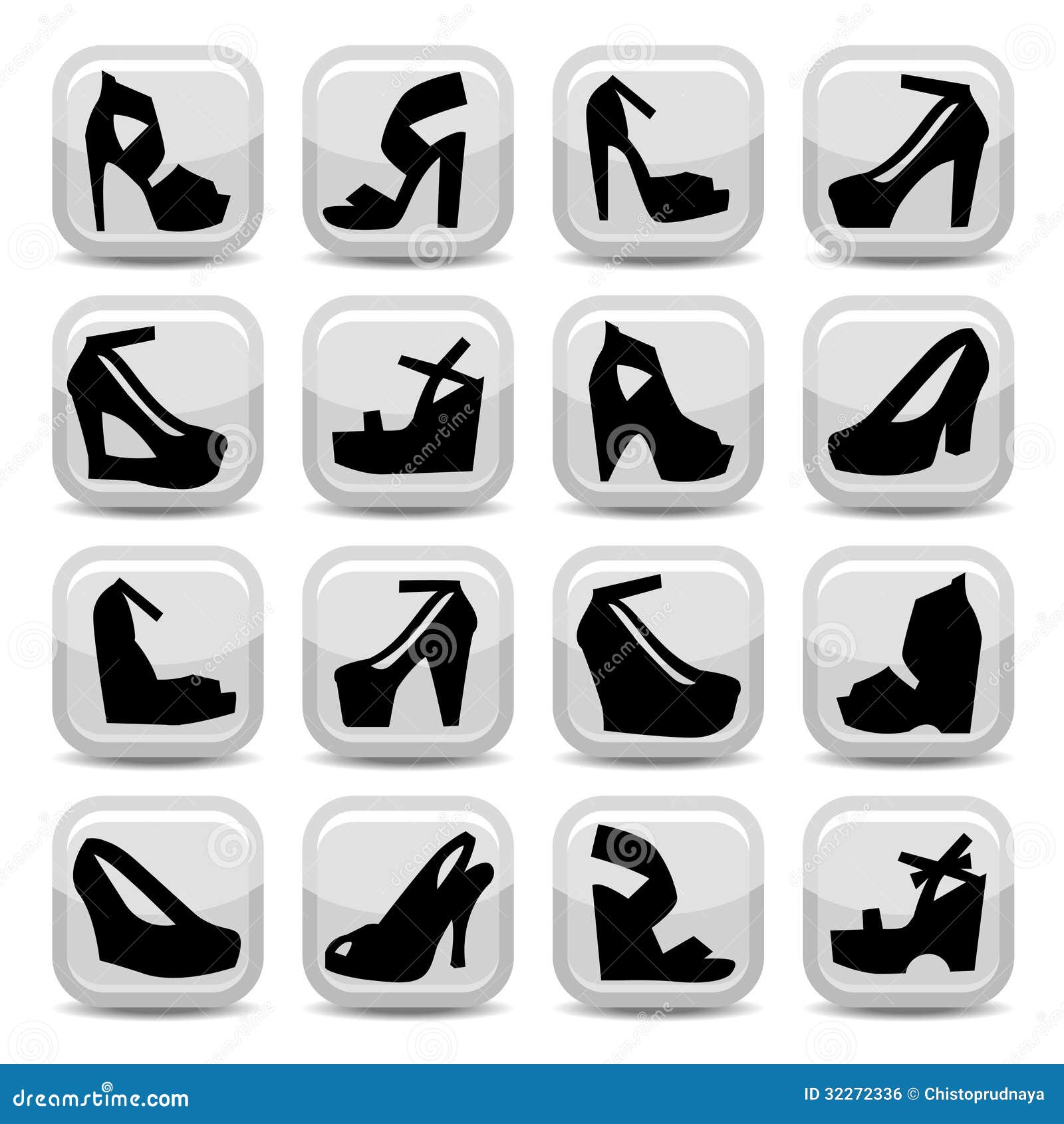 La moda calza iconos ilustración del vector. Ilustración de elemento ...