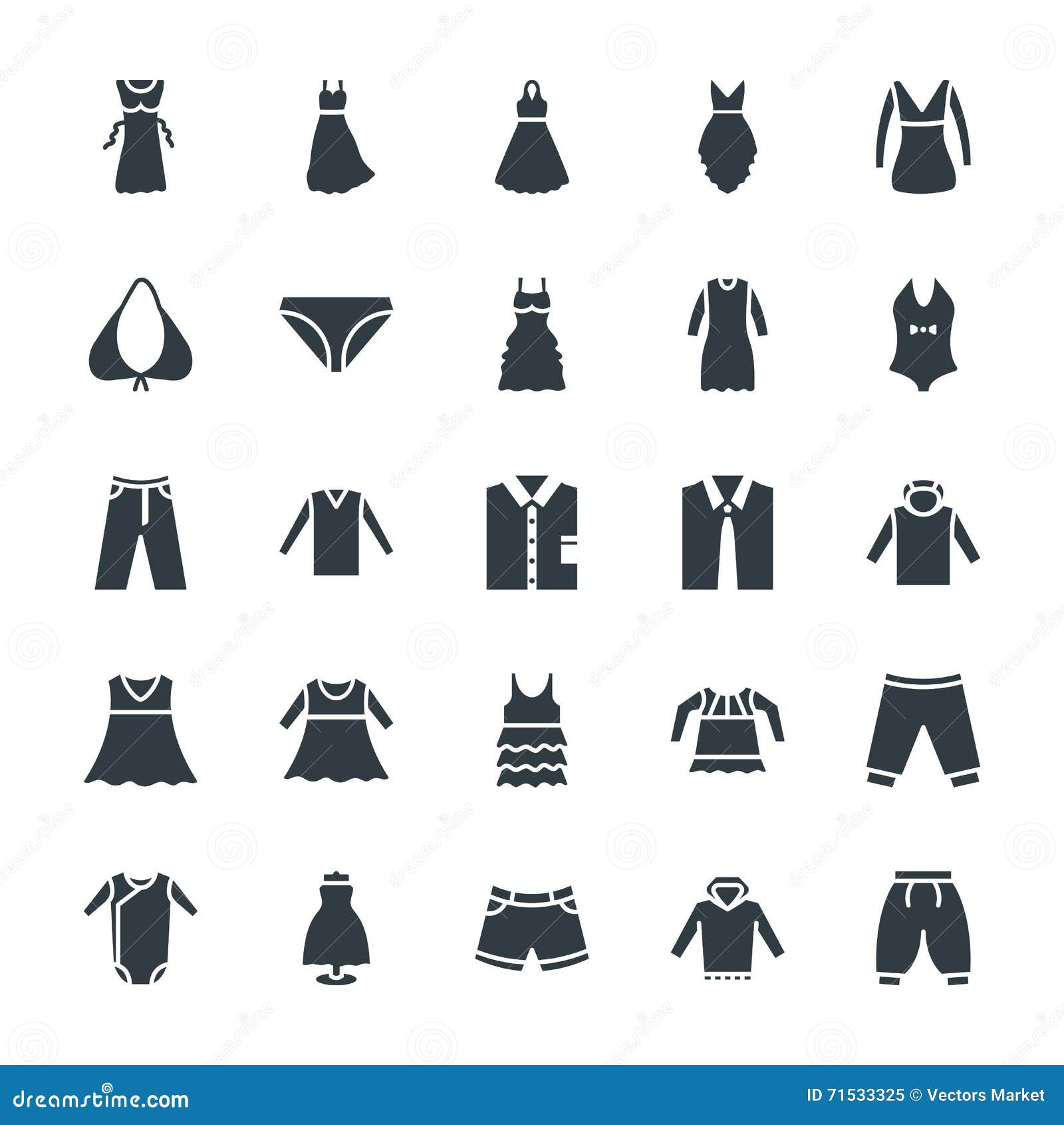 La Moda Y La Ropa Refrescan Los Iconos 9 Del Vector Stock de ...