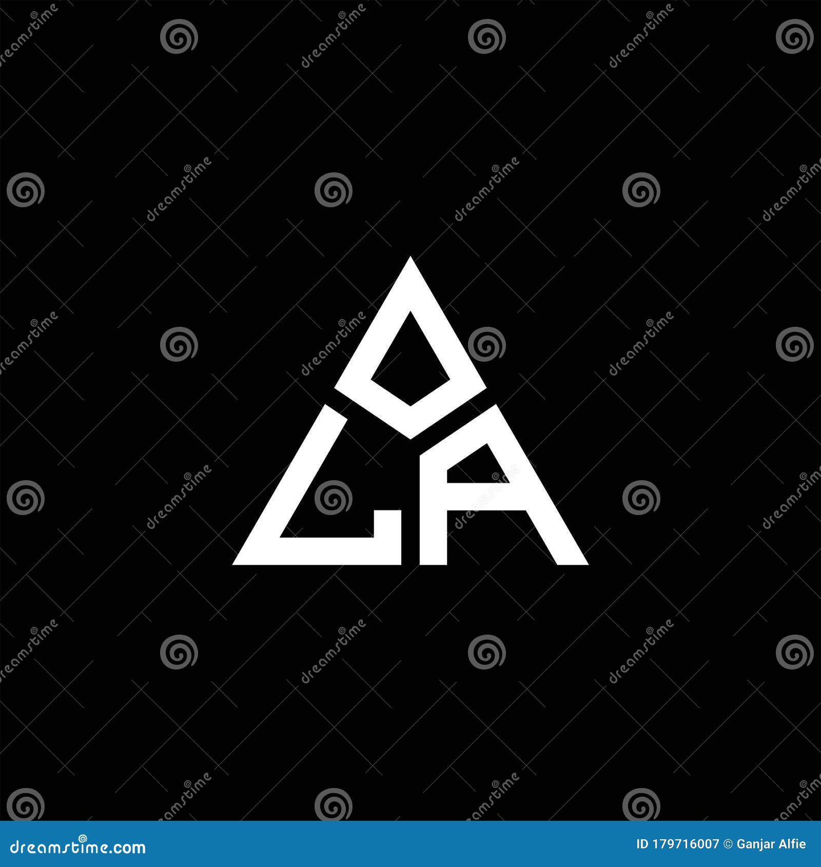 LA Monogram Logo with 3 Pieces Shape Isolated on Triangle Stock Vector ...