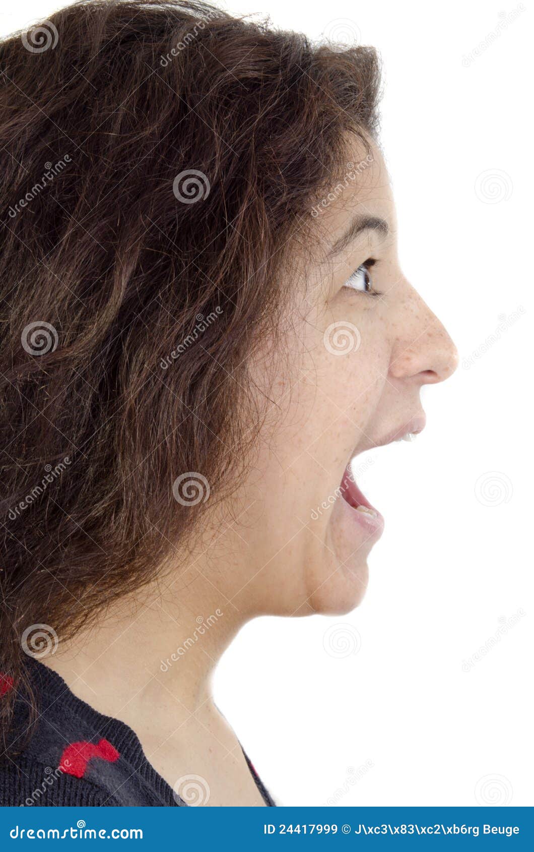 La Mujer Joven Grita Ruidosamente Imagen de archivo - Imagen de cara ...