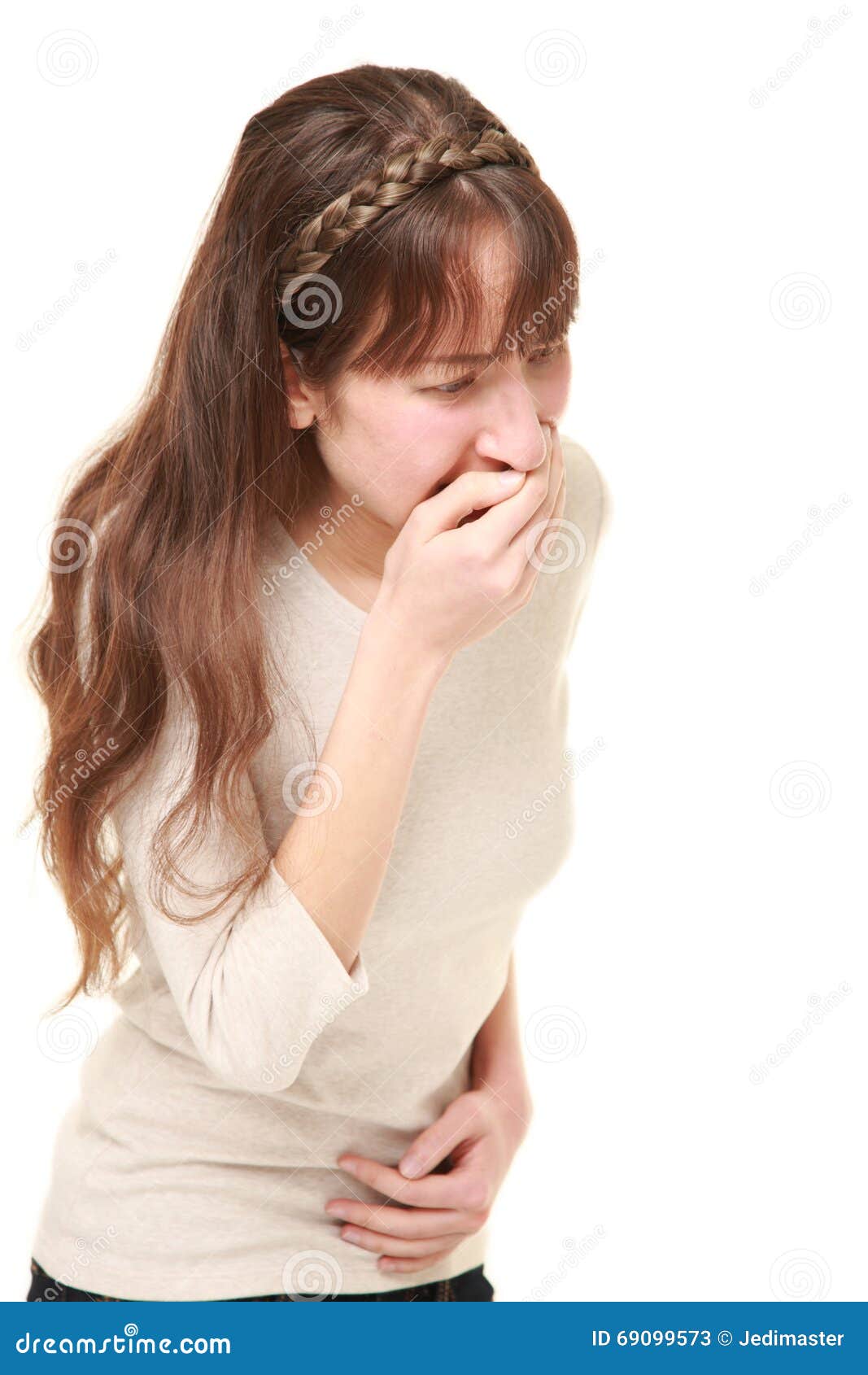 La Mujer Joven Siente Como Vomitar Imagen de archivo - Imagen de asia ...