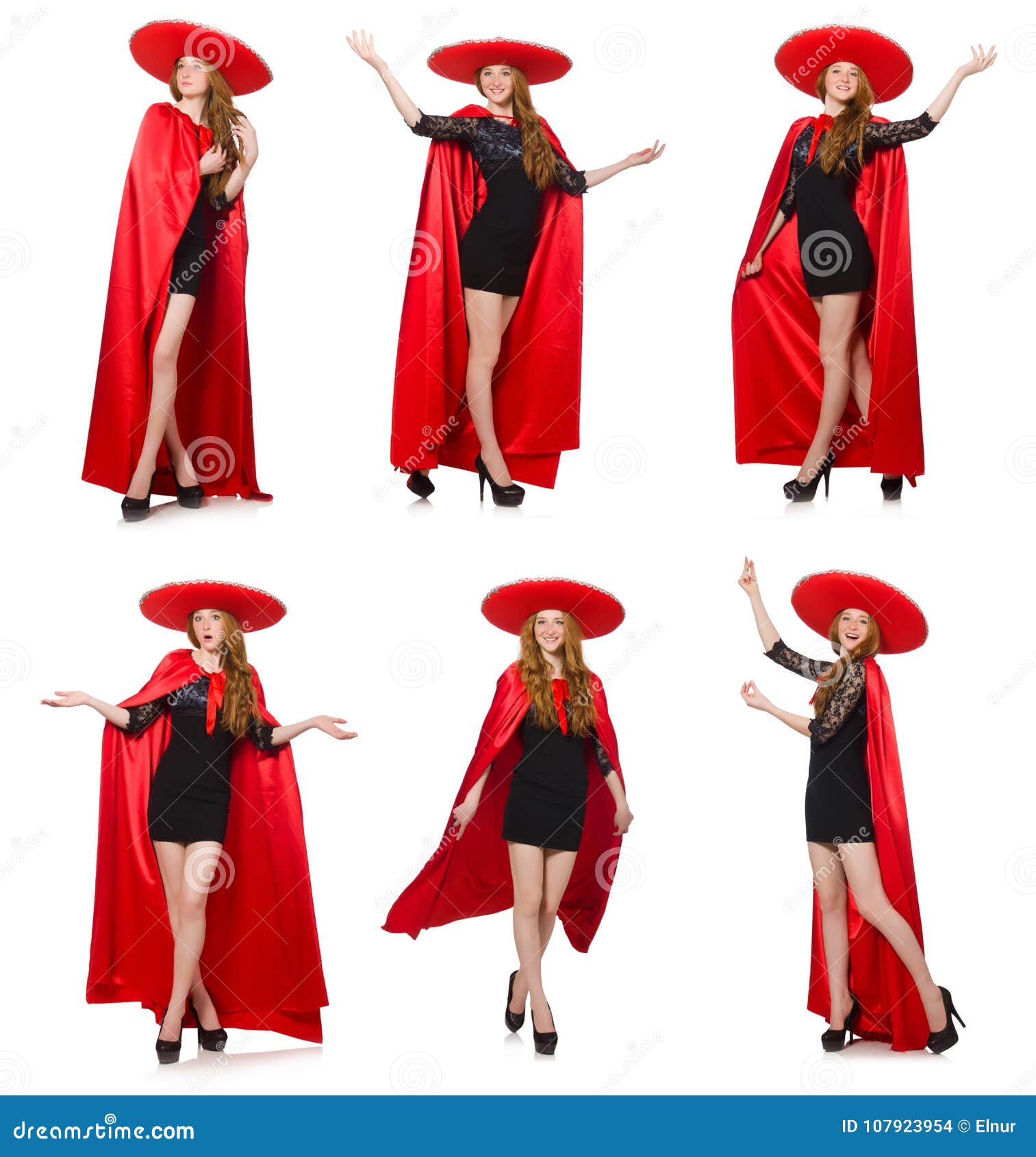 La Mujer Mexicana En Ropa Roja En Blanco Foto de archivo - Imagen de ...