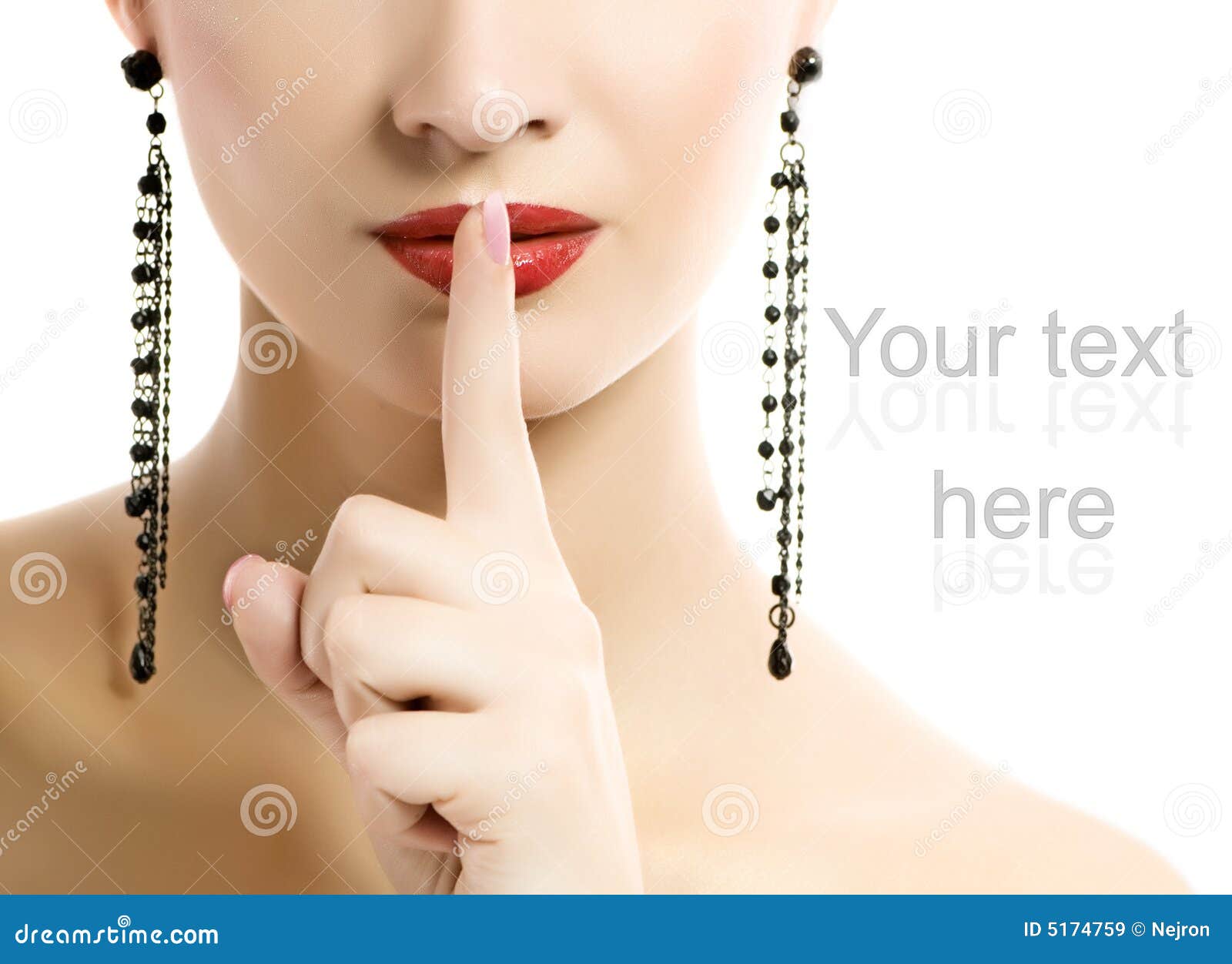 La Mujer Pide Guardar Silencio Imagen de archivo - Imagen de salud ...