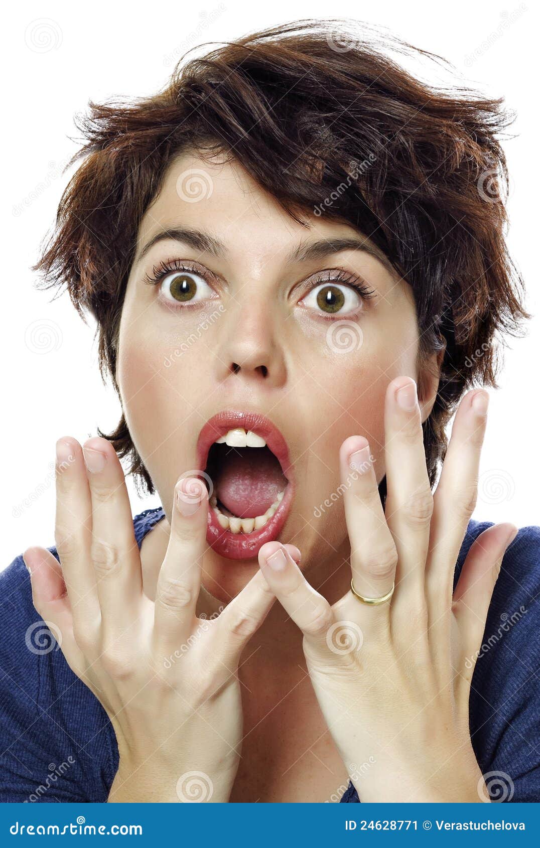 La Mujer Ve Algo Inesperado Imagen de archivo - Imagen de horror, cara ...