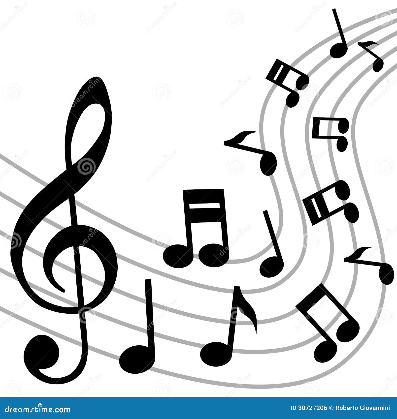 La musica nota il fondo illustrazione vettoriale. Illustrazione di ...