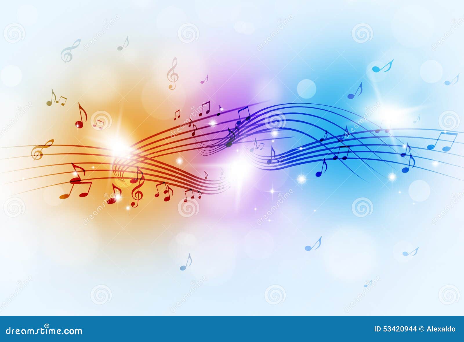 La Musique Note Le Fond Multicolore Photo stock - Image du musique ...