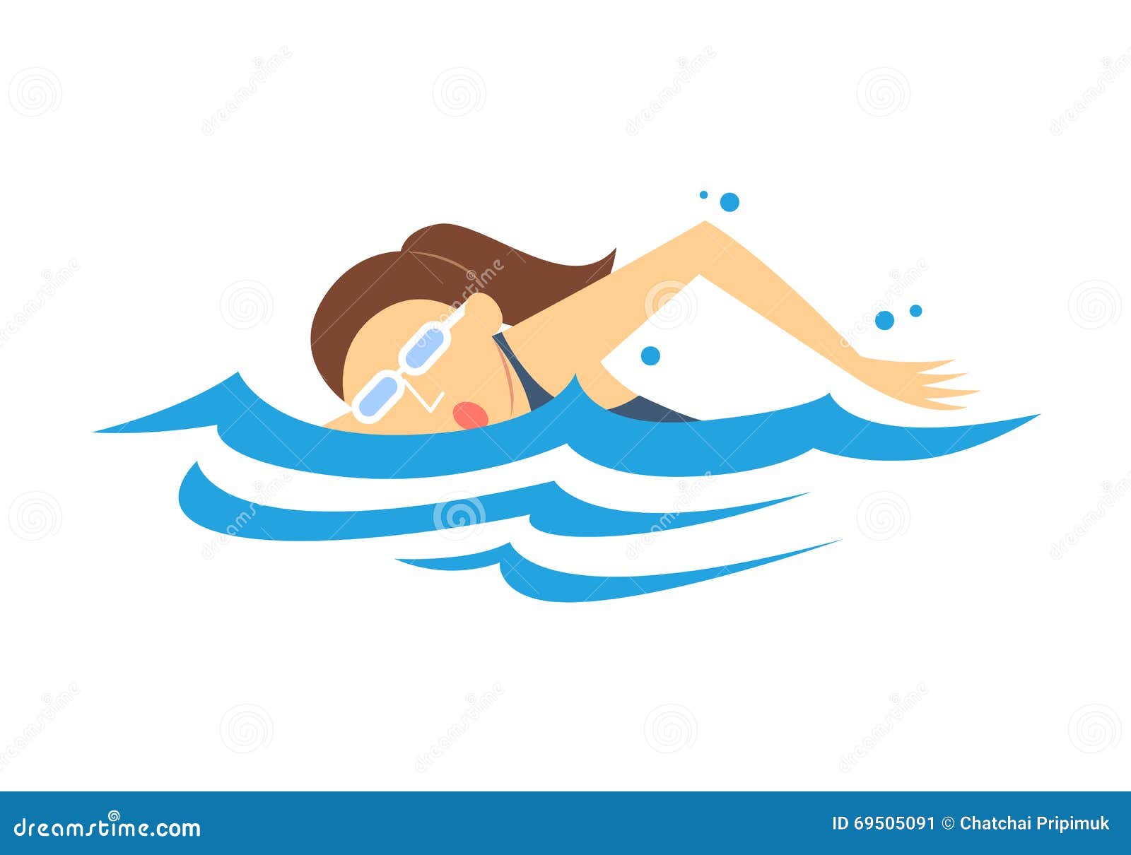 La Natación De Las Mujeres, Vector Ilustración del Vector - Ilustración ...