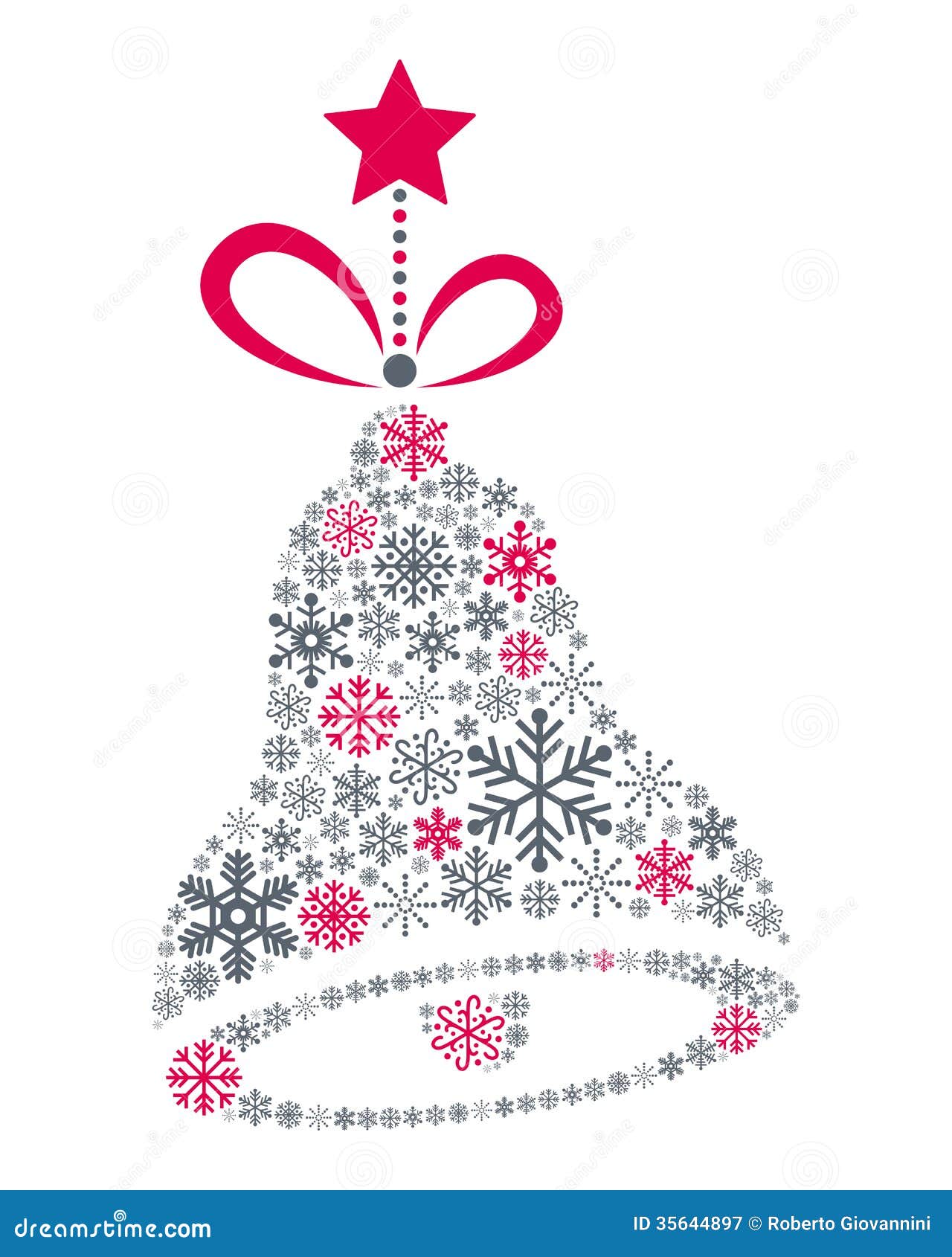 La Navidad Jingle Bell De Los Copos De Nieve Ilustración del Vector ...